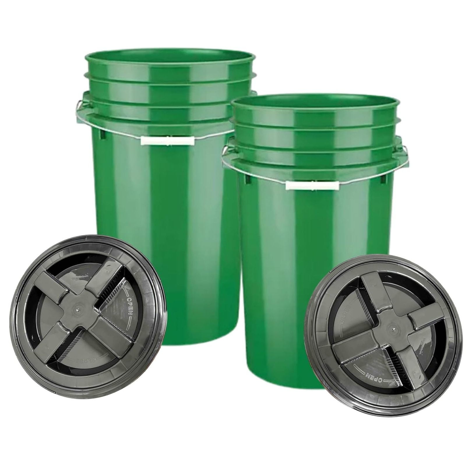 KioJJp 7 Gallon Large Green Food Grade - BPA - Made in USA Bucket Pail ...