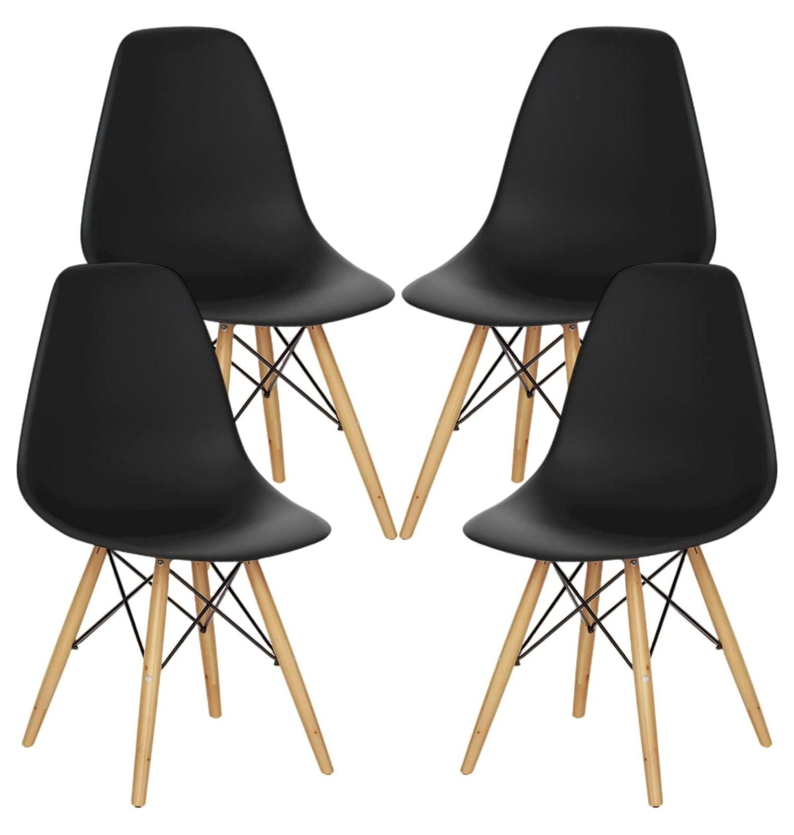 KioJJp Century Modern Dining Chairs Set of 4, DSW Chairs Plastic Shell ...