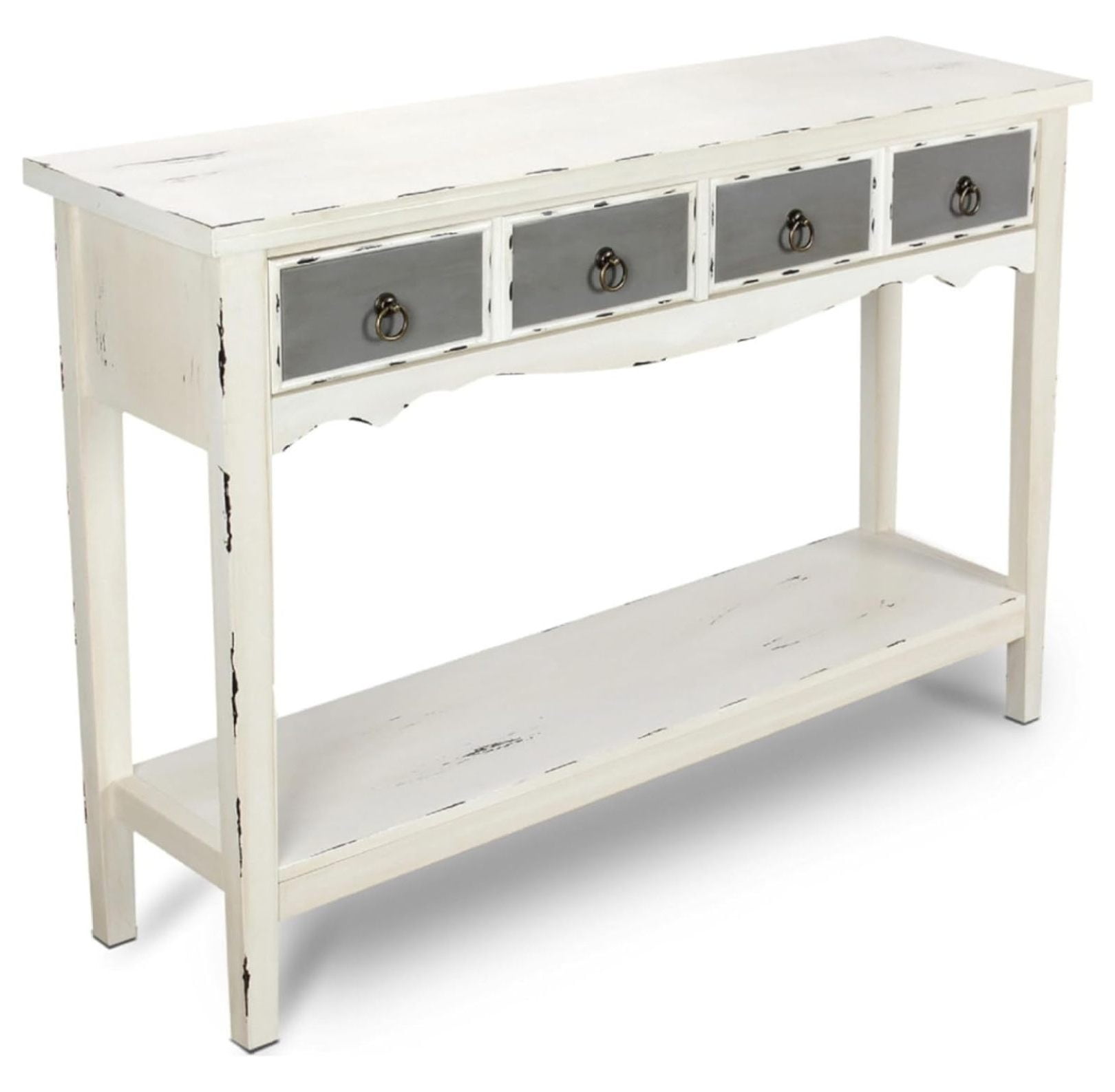 KioJJp Hand Painted 47 Inch Entryway Hall Console Storage Table, Two ...