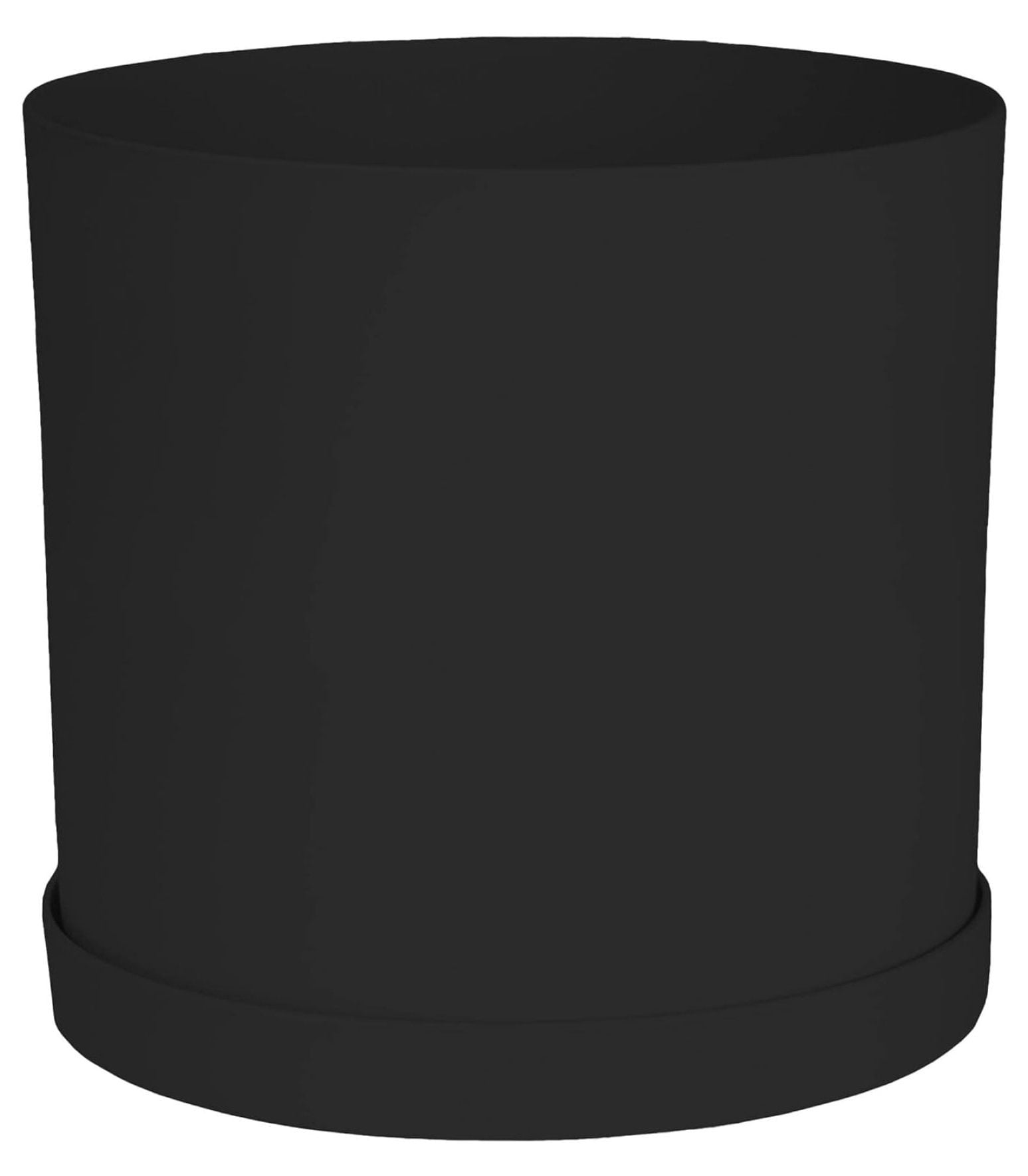 KioJJp Mathers Round Planter with Saucer Tray: 10" - Black - Modern ...