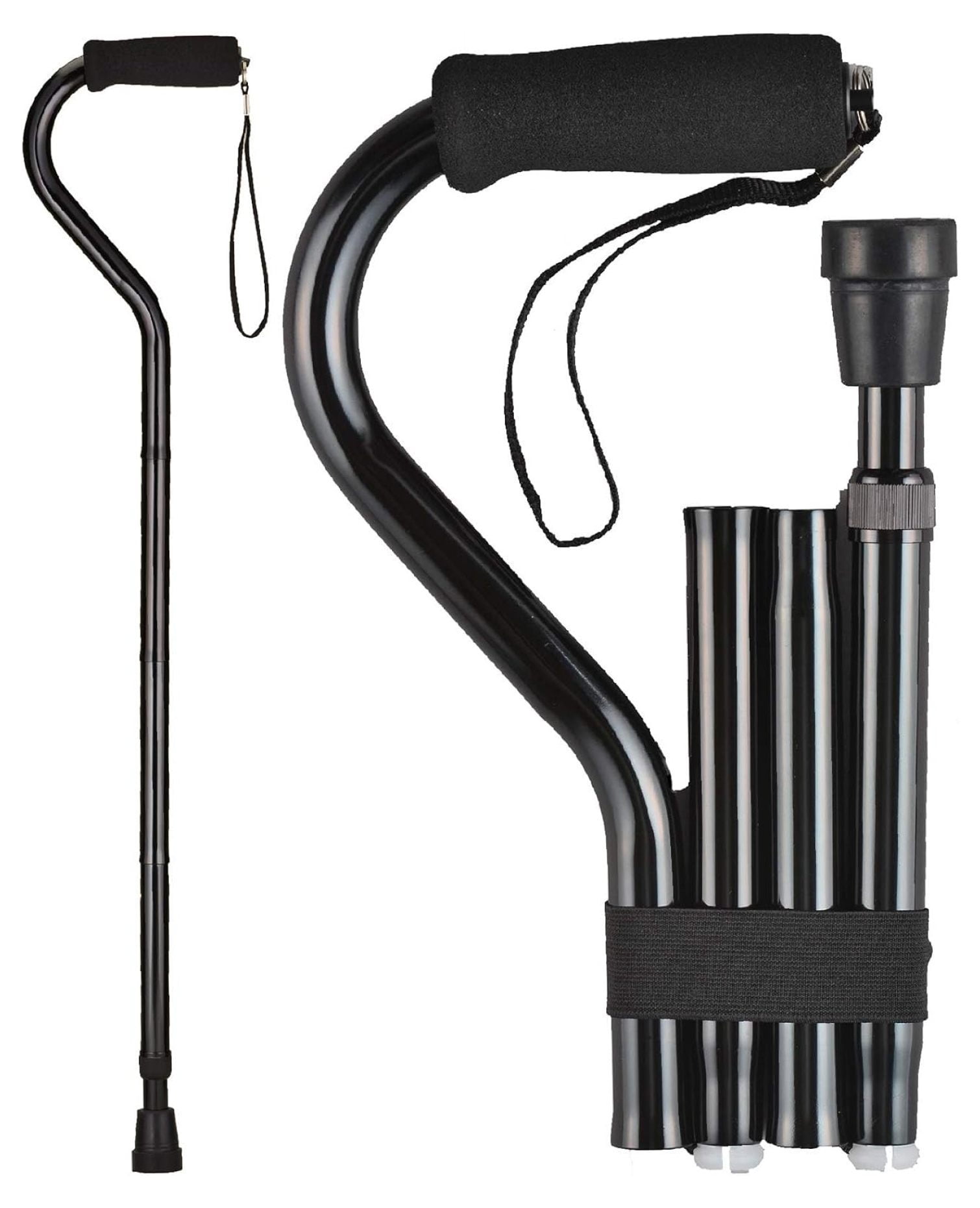 KioJJp Medical Products Folding Walking Cane with Soft Grip Handle and ...