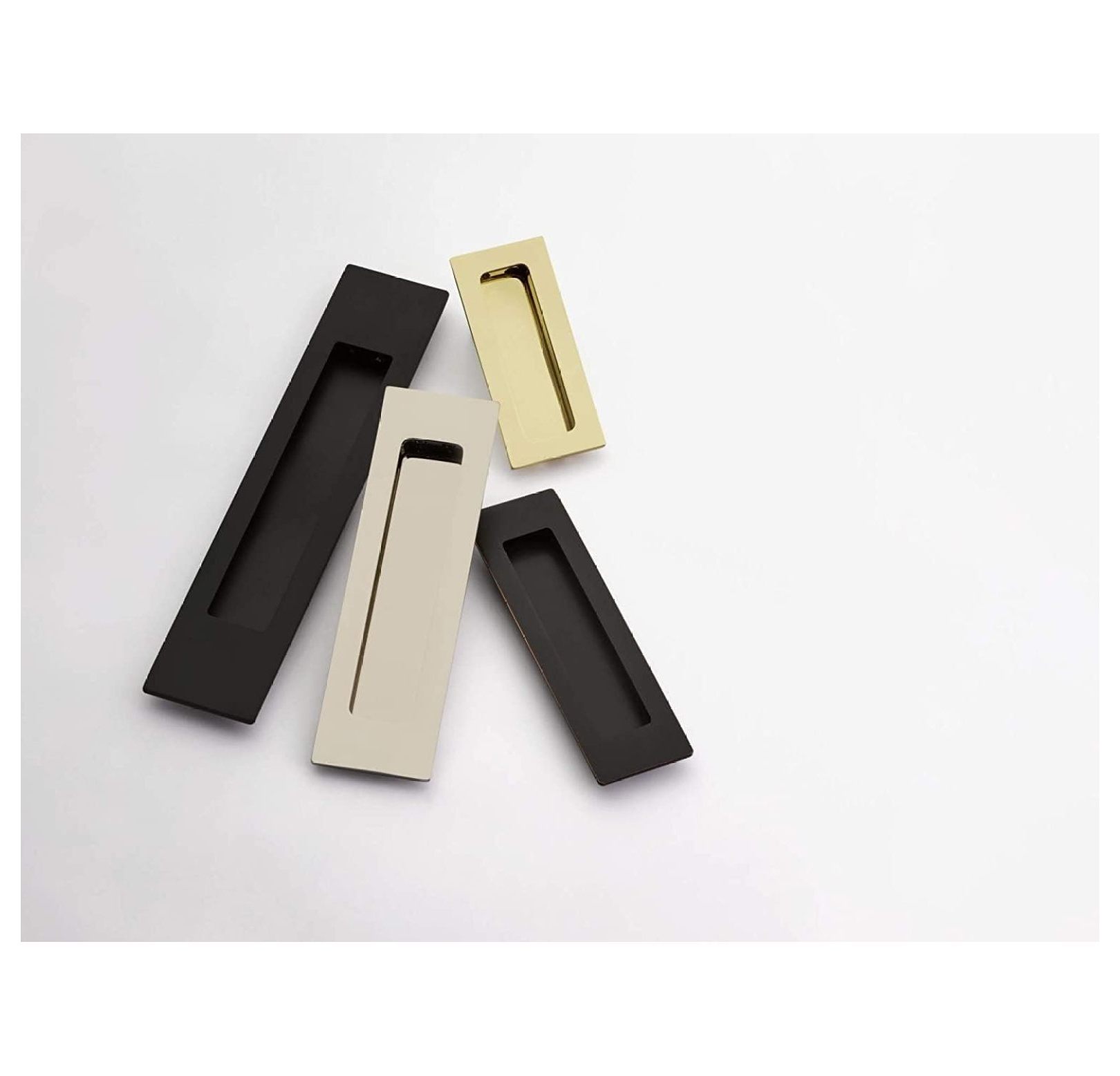 KioJJp, Modern Rectangular, Flush Pull, 1-3/4" x 4", Flat Black ...