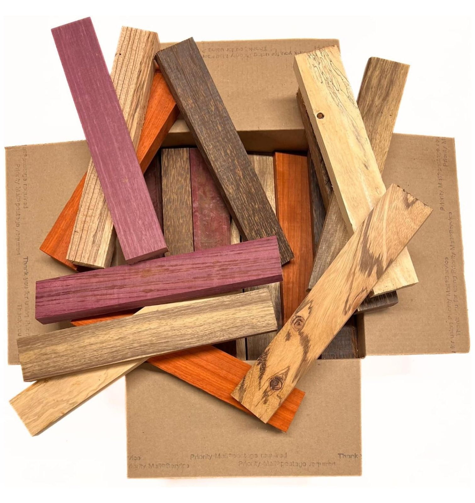 KioJJp's Scarp Wood Cut Offs Box of Mixed Exotics (Purpleheart, Padauk ...
