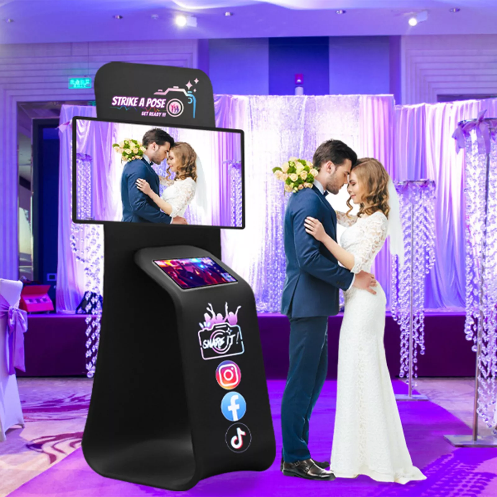 Kiosk TV Floor Stand with iPad Sharing Station Floor Holder Station ...