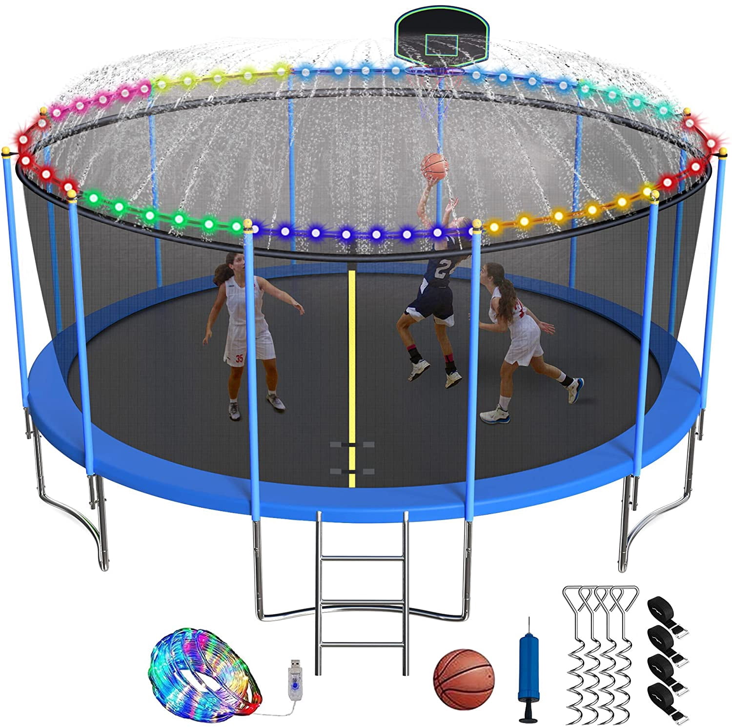 Kipat 1500 LBS 16 FT Trampoline for Adults 7-10 Kids No-Gap Design ...
