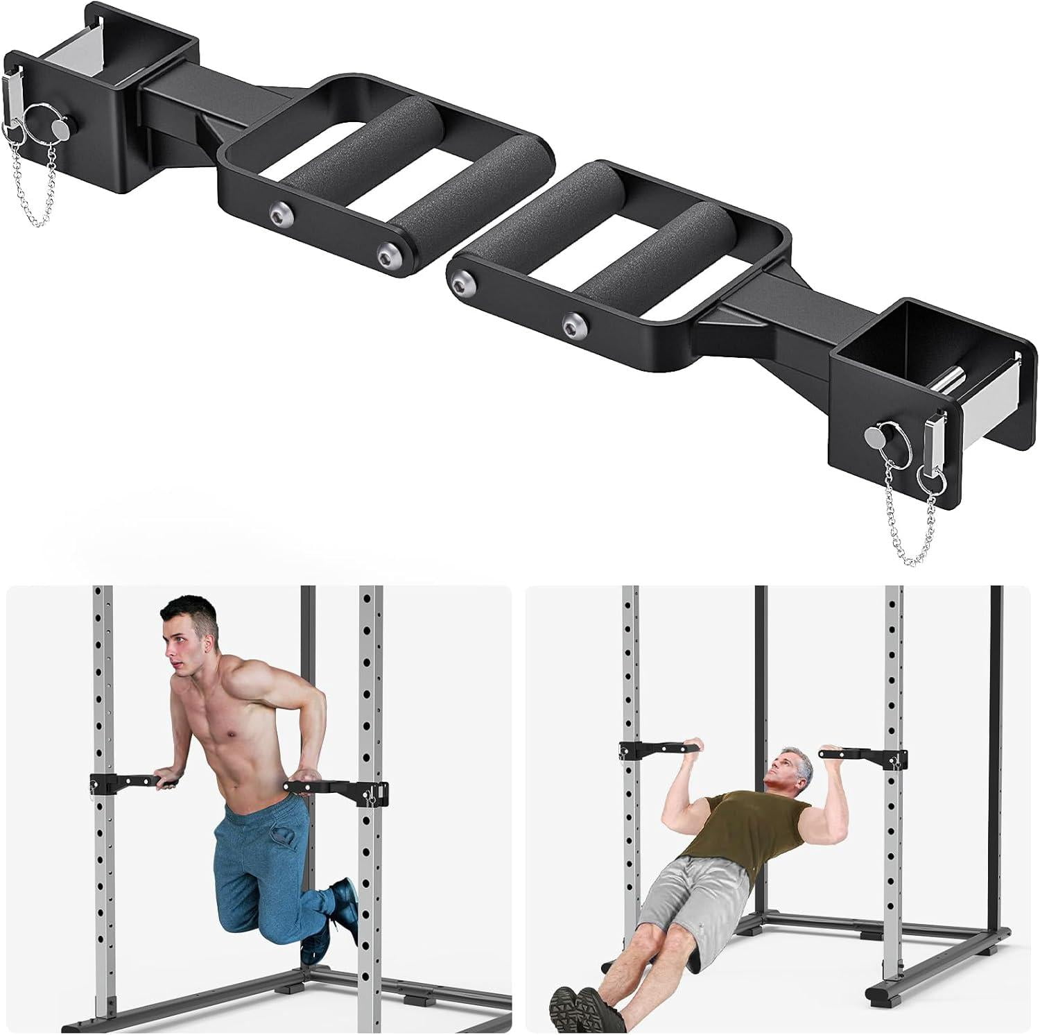 Kipika Y-Shaped Dip Bar for Power Cage with 5/8" or 1" Hole - Dip Bar ...