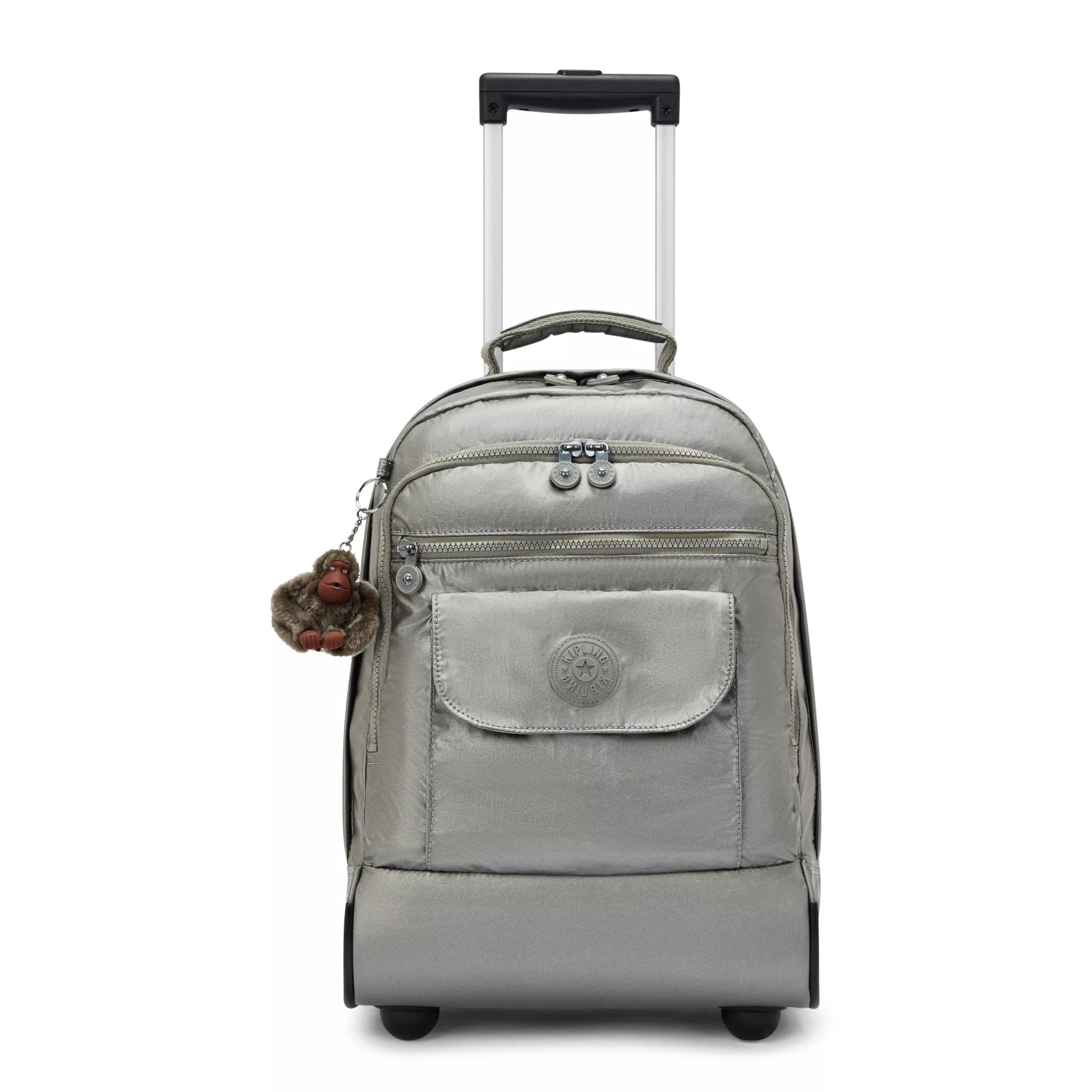 Kipling Sanaa Large Metallic Rolling Backpack Moon Grey Metallic ...