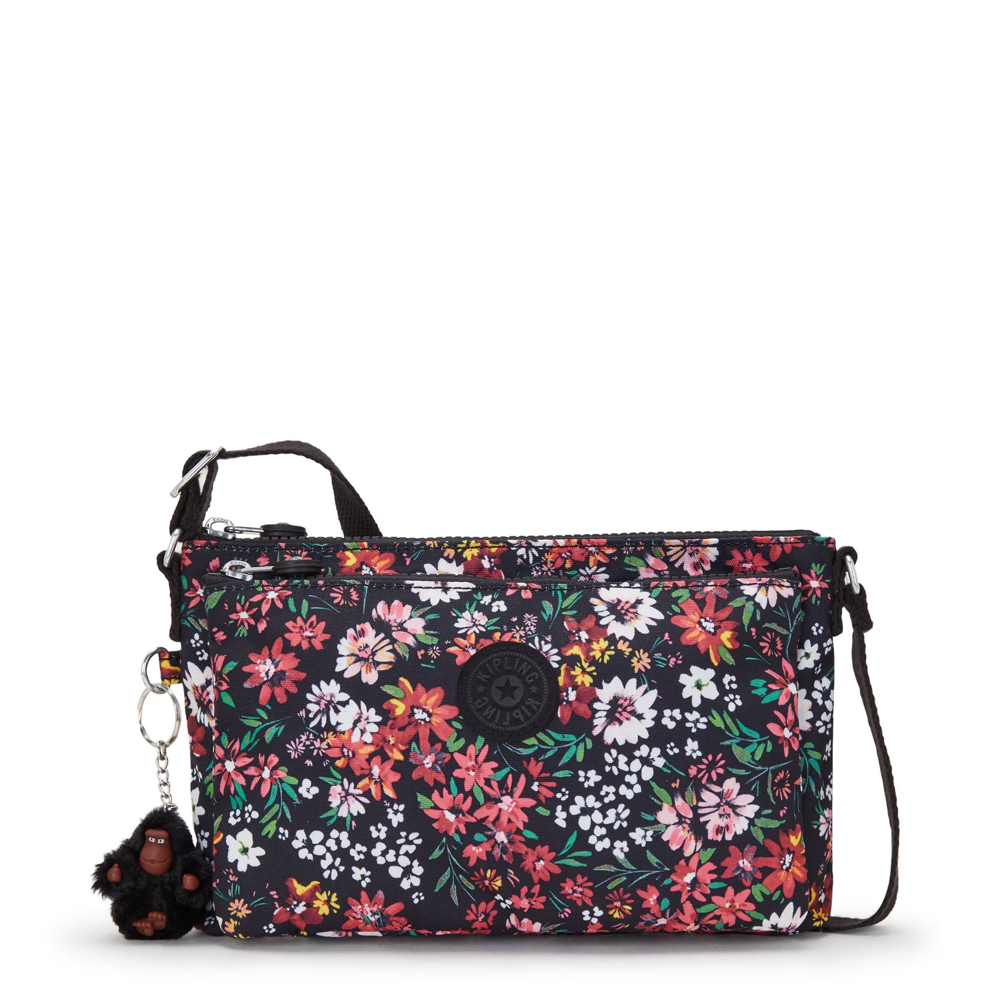 Kipling Women's Mikaela Printed Nylon Crossbody Bag with Adjustable ...