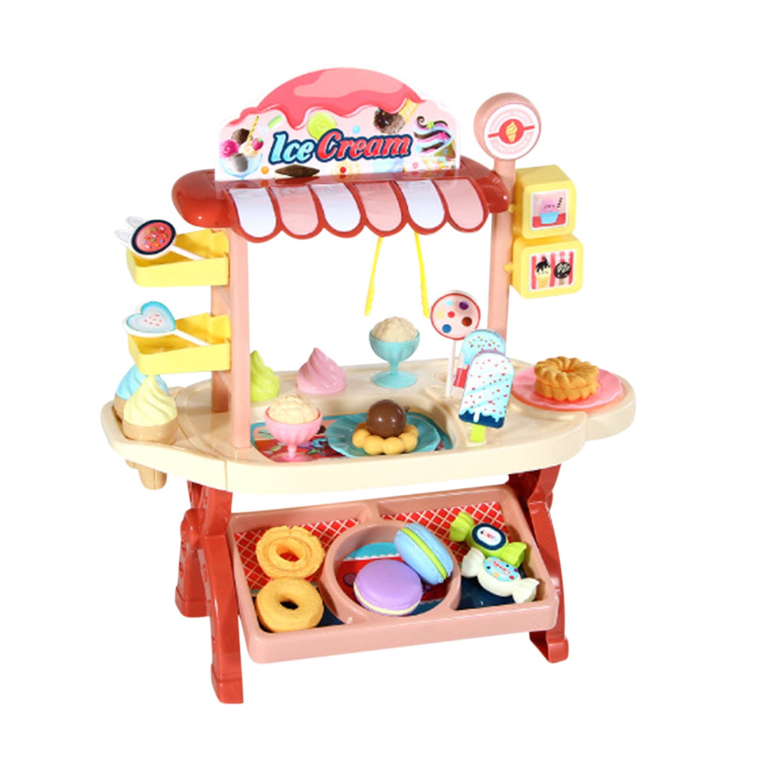 Kiplyki 42pcs Children By Yihui Ice Cream Cart Simulation Mini Candy ...