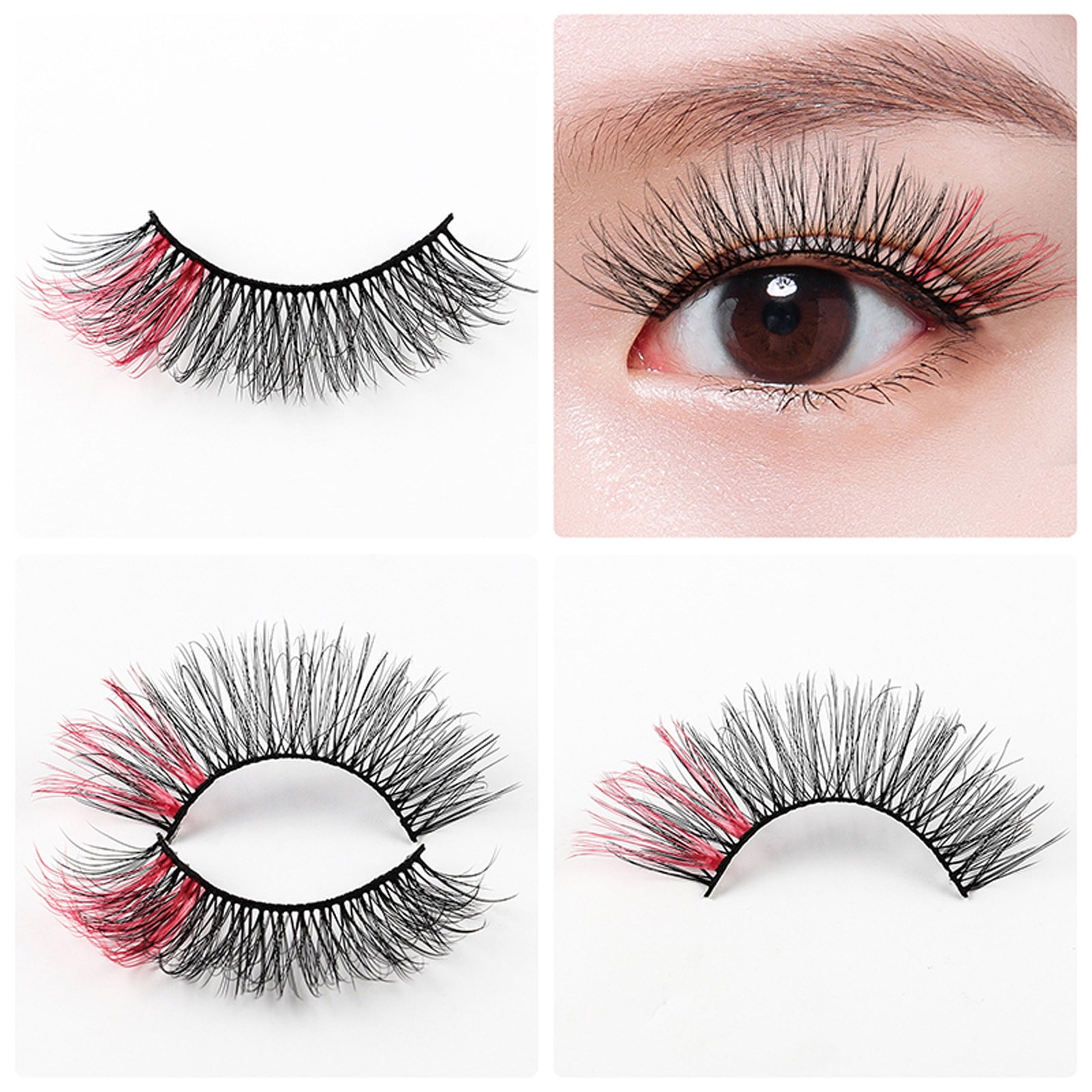 Kiplyki 5 Pairs Of 3D False Eyelashes Eye Tail Elongated Color ...