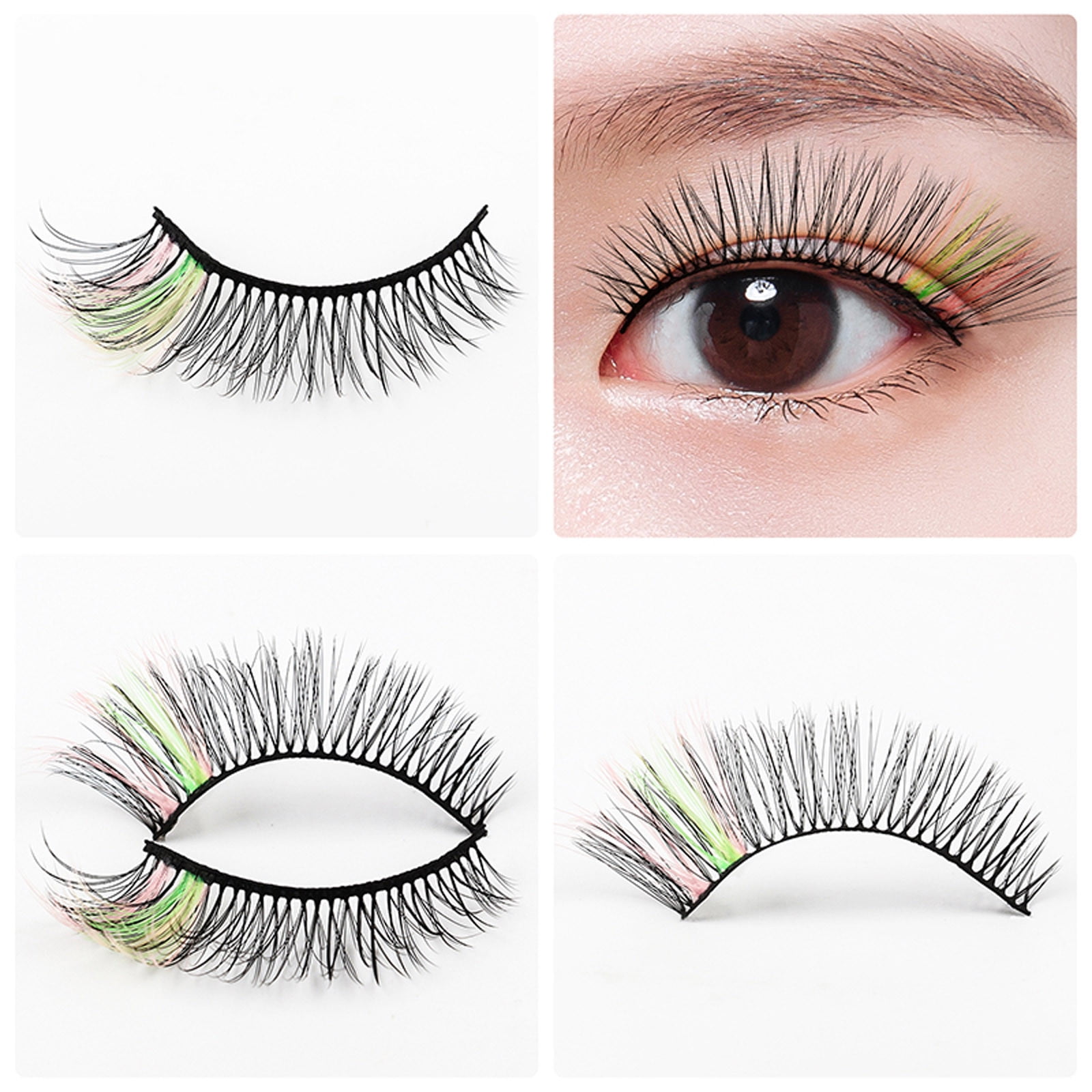 Kiplyki 5 Pairs Of 3D False Eyelashes Eye Tail Elongated Color ...