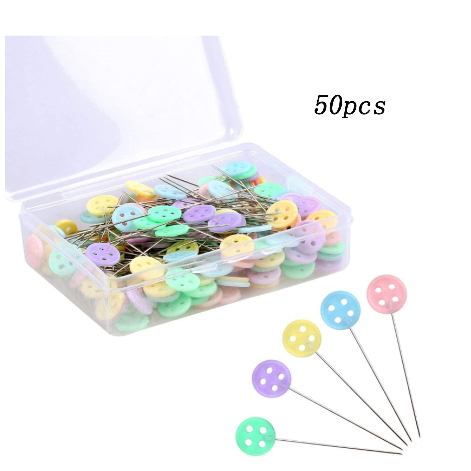 Kiplyki 50 PCS Flat Head Pins Sewing Button Colored Heads Quilting ...