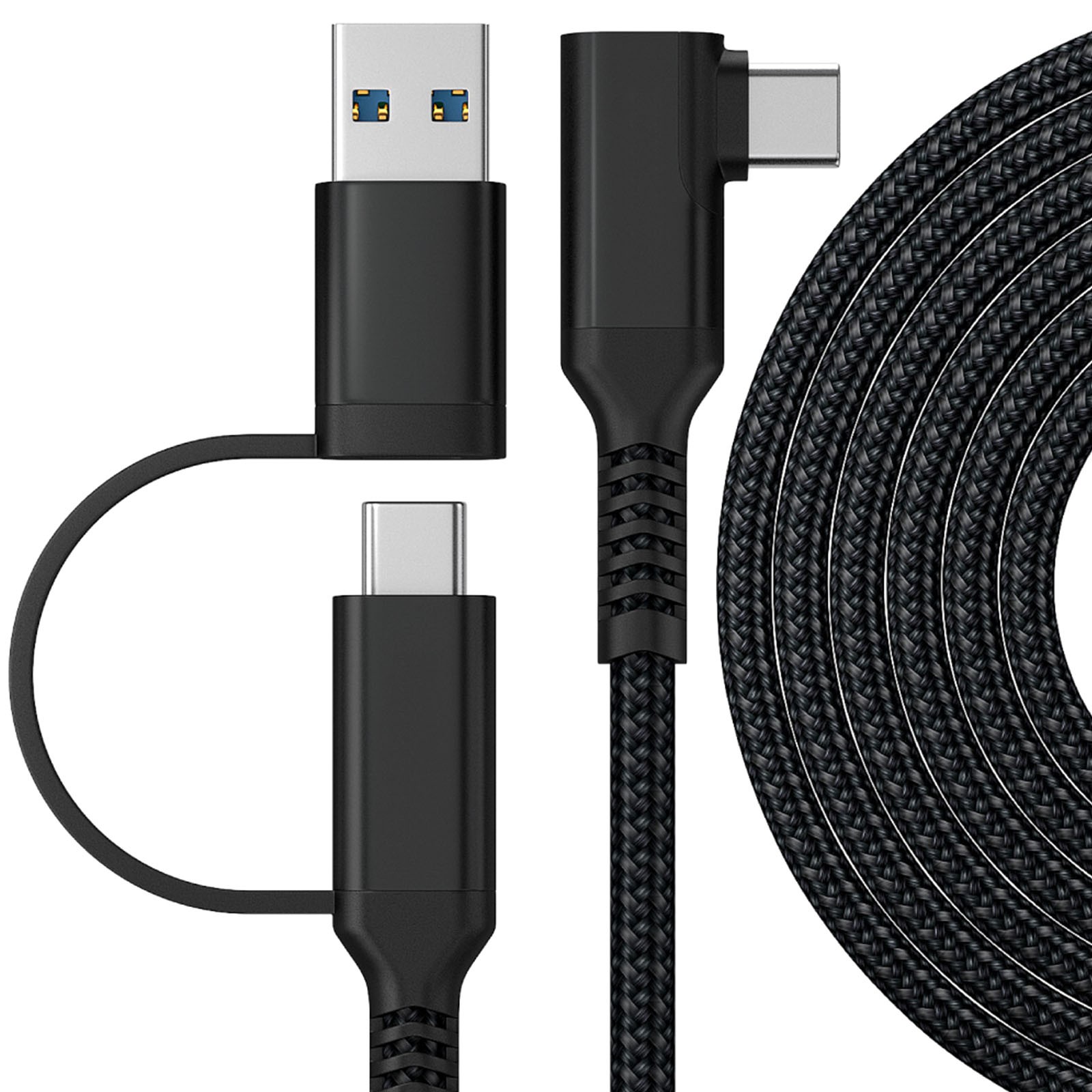 Kiplyki 5M USB And Type-C 2 In 1 Charge Cable For Oculus Quest 2 Link ...
