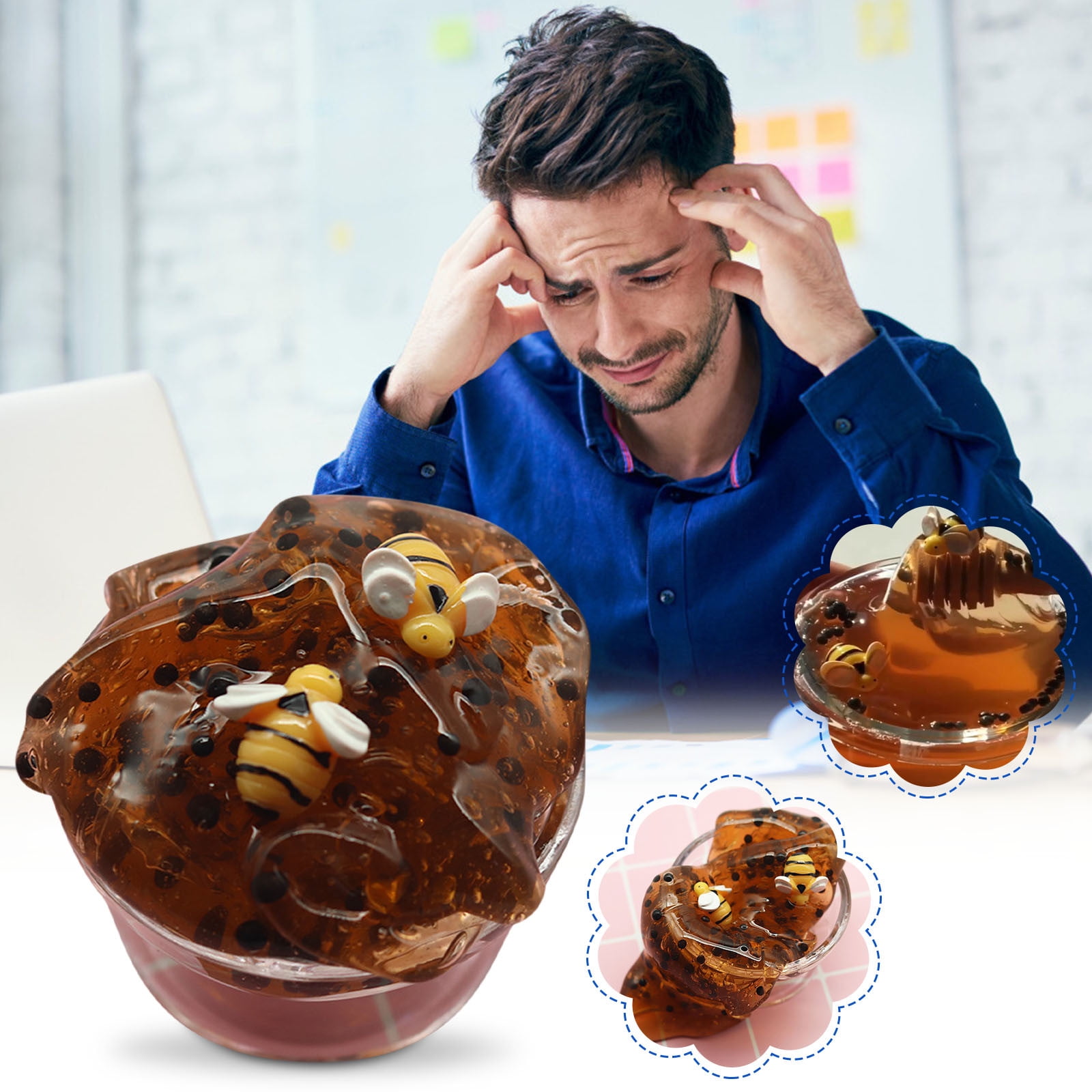 Kiplyki 60ml Crystal Slime Toys,Newest Cloud Slime Bees 2 Colors ...