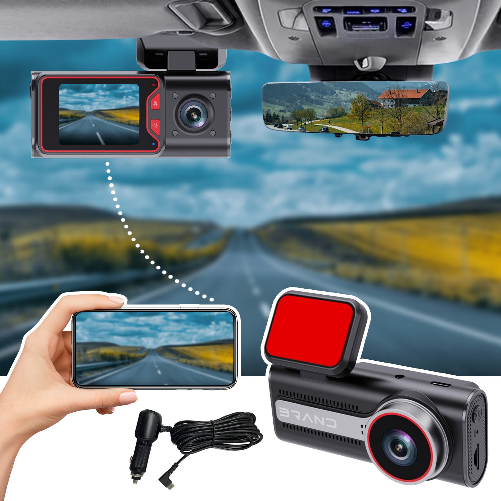 Kiplyki Car Recorder Car Front Car Interior Two Recording Night Vision ...