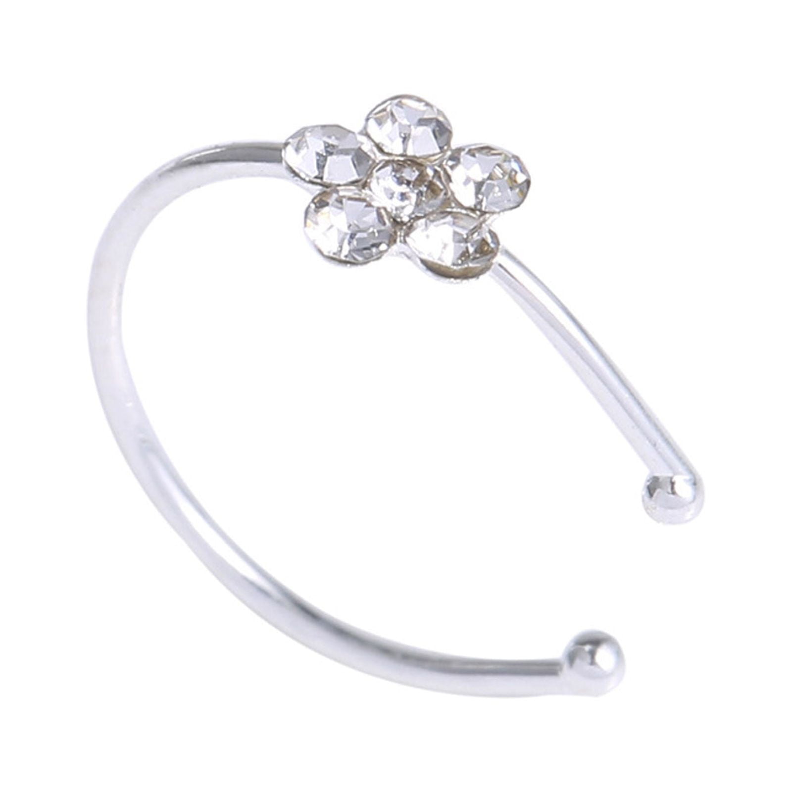 Kiplyki Copper Fittings Silver-plated Piercing Jewelry C-shaped False ...