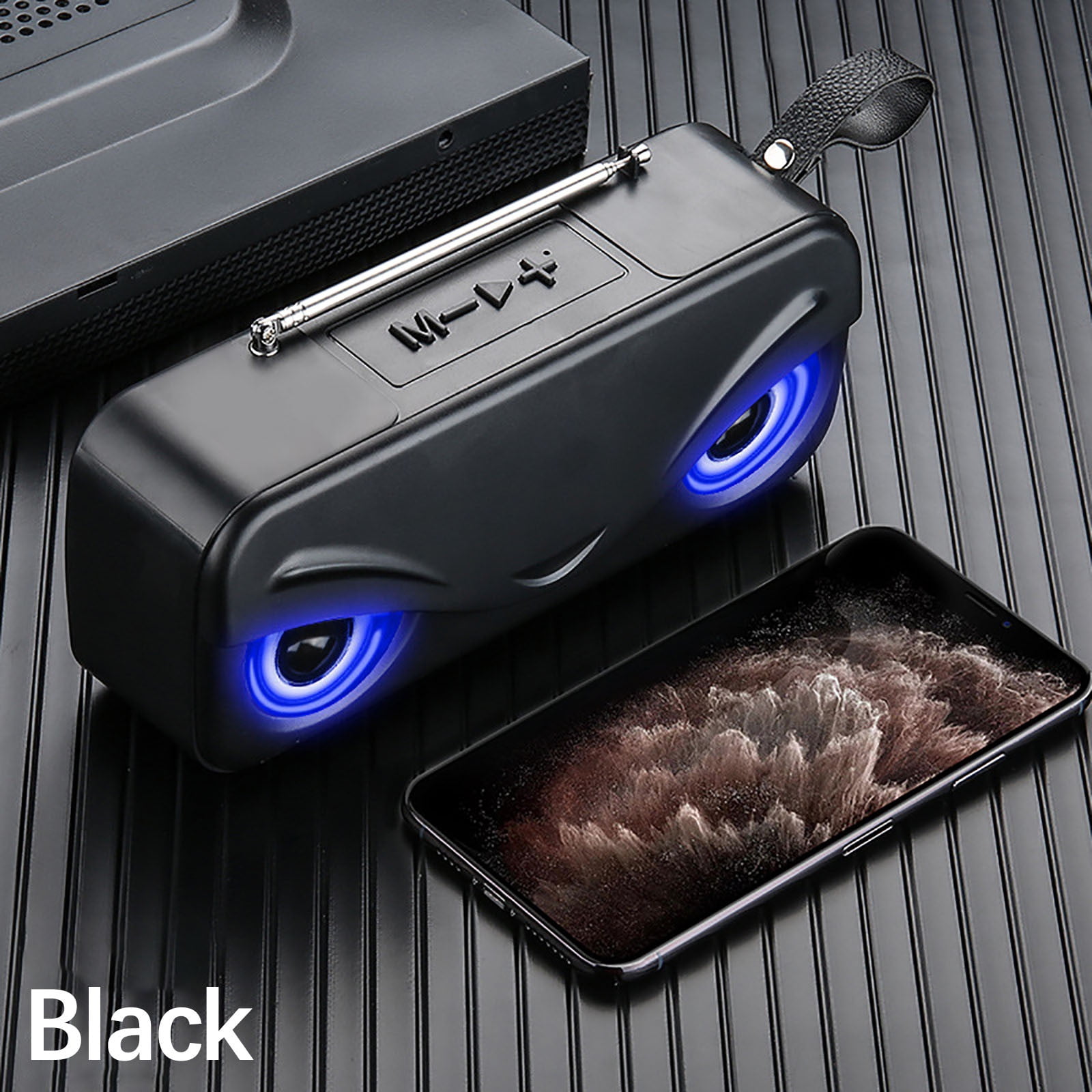 Kiplyki Creative With Radio Antenna Bluetooth Speaker LED Colorful Gift ...