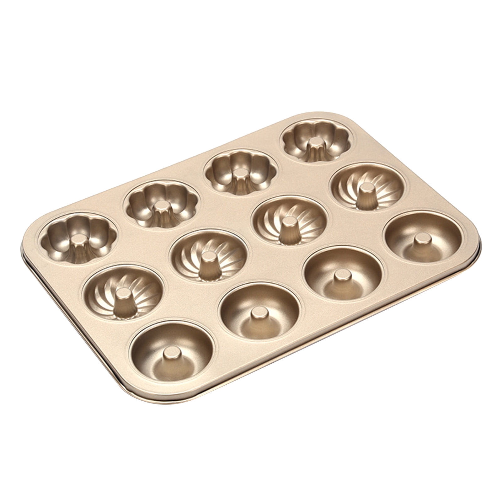 Kiplyki Deals Mini Donut Pan Non-stick 12-Cavity Small Donut Tray Heavy ...