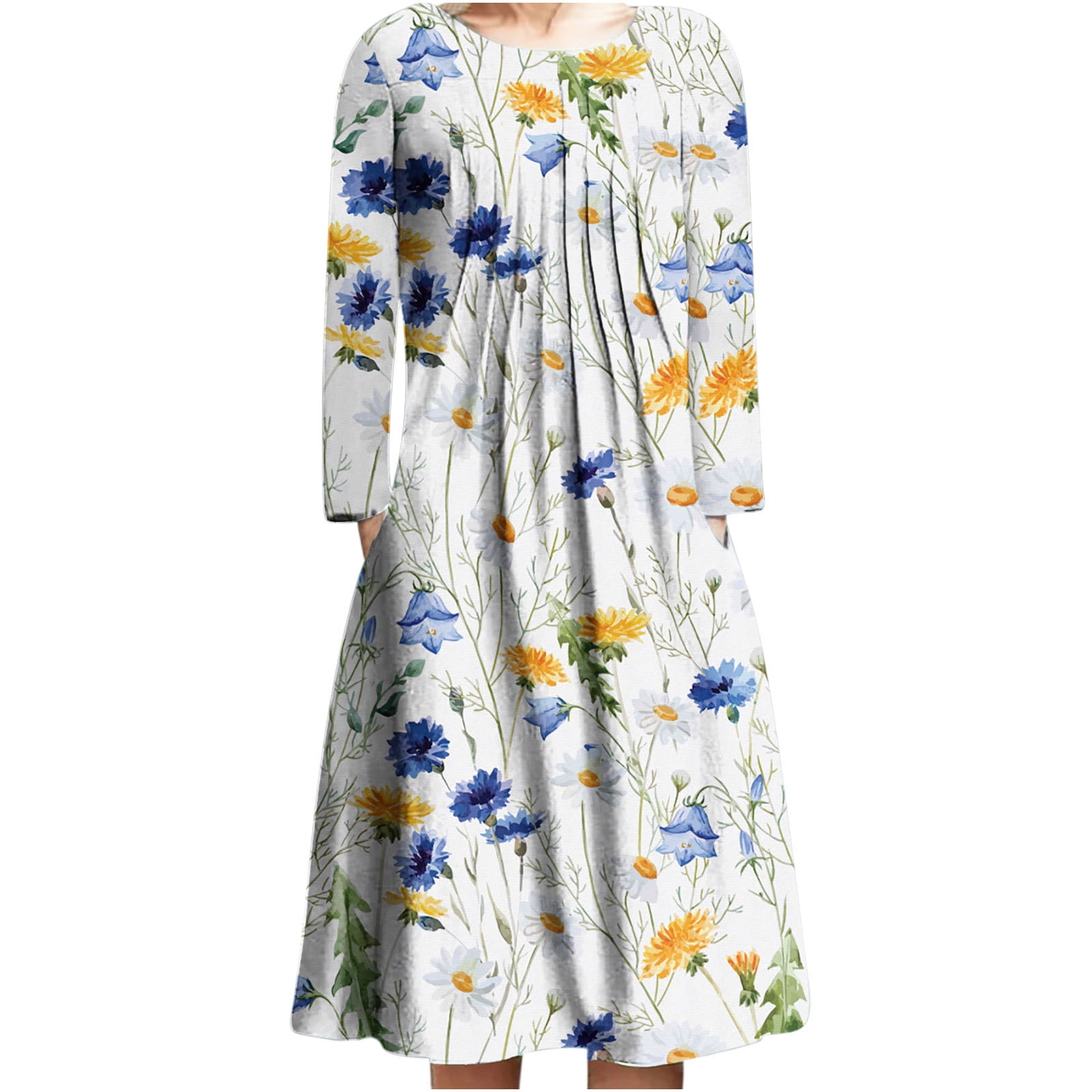 Kiplyki Discount Women's 2024 Winter Long Sleeve Dress Round Neck ...