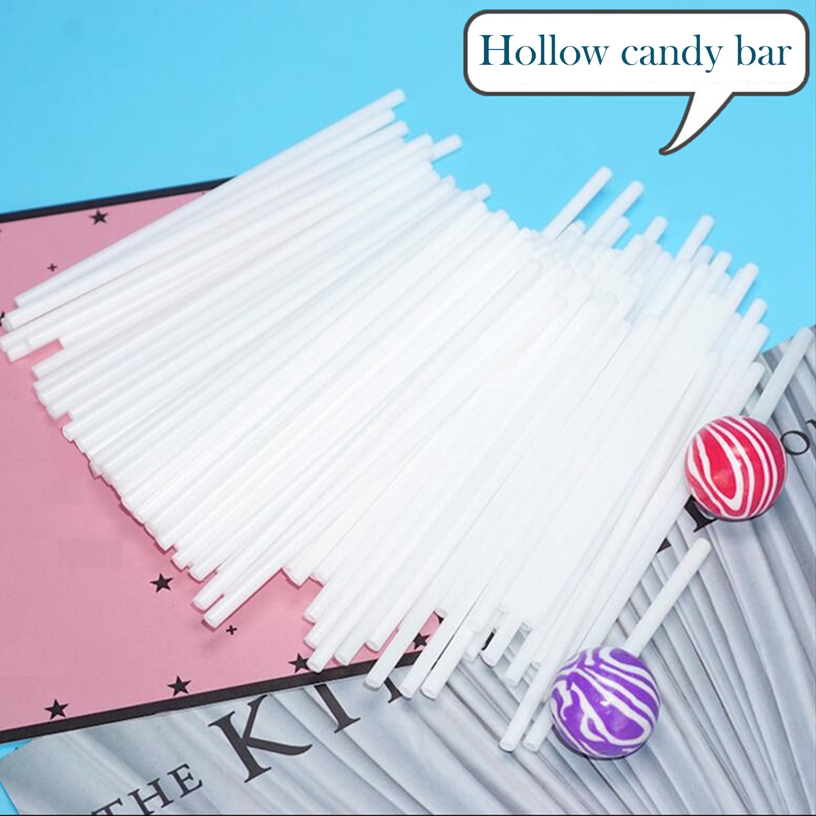 Kiplyki Diy Plastic Hollow Stick Food Grade White Tube Candy Cake ...