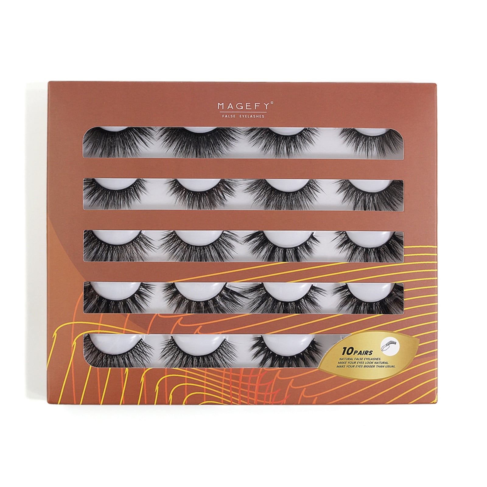 Kiplyki Flash 10 Pairs Of False Eyelashes Natural Thick Mixed Eyelashes ...