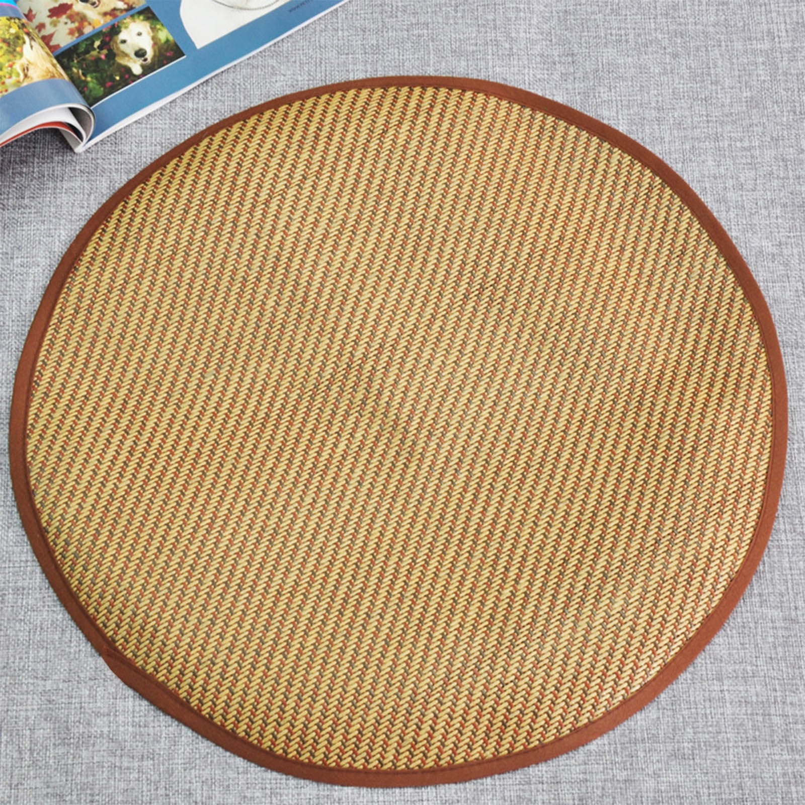 Kiplyki Flash Botanical Rattan Mat Woven Fine Cushion and Pet Mat Cool ...