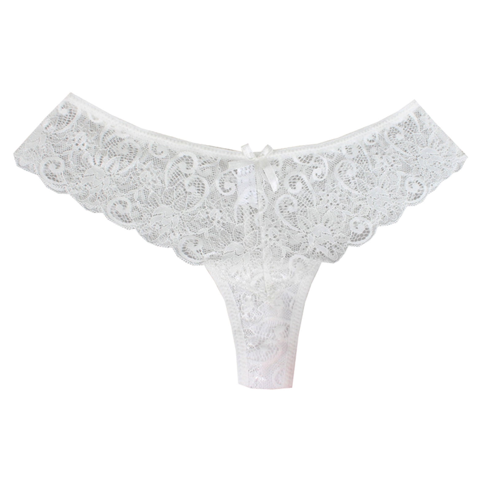 Kiplyki Flash Underwear for Women Lace Flower Transparent Gauze Bow Low ...