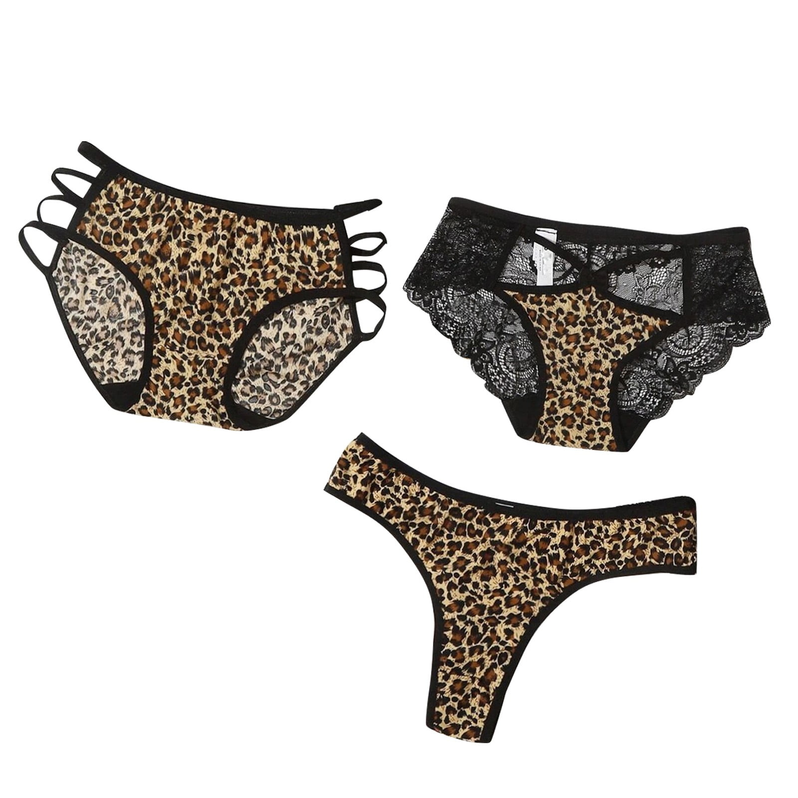 Kiplyki Flash Womens Underwear Leopard Print Translucent Sheer Lace ...