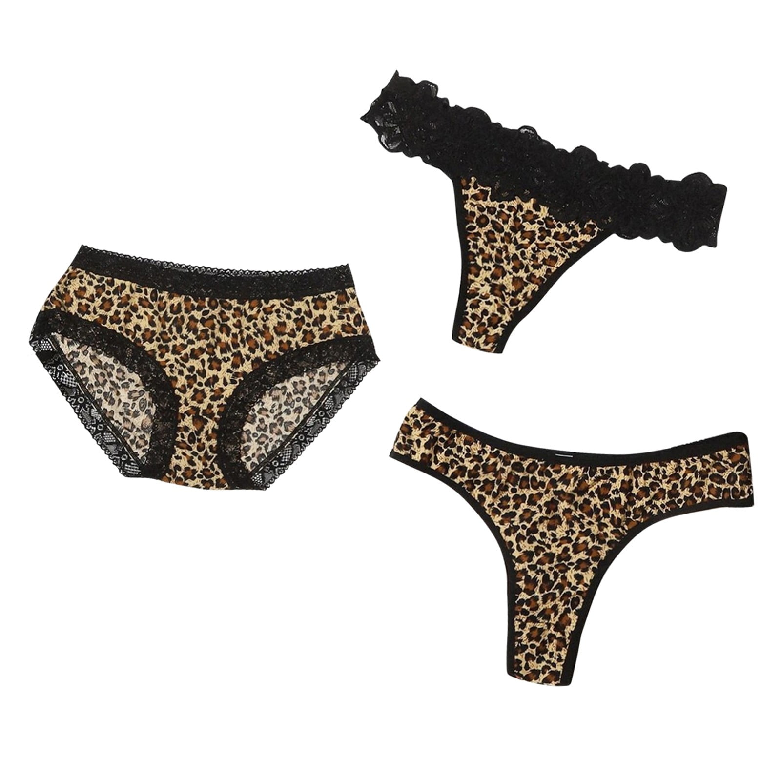 Kiplyki Flash Womens Underwear Leopard Print Translucent Sheer Lace ...