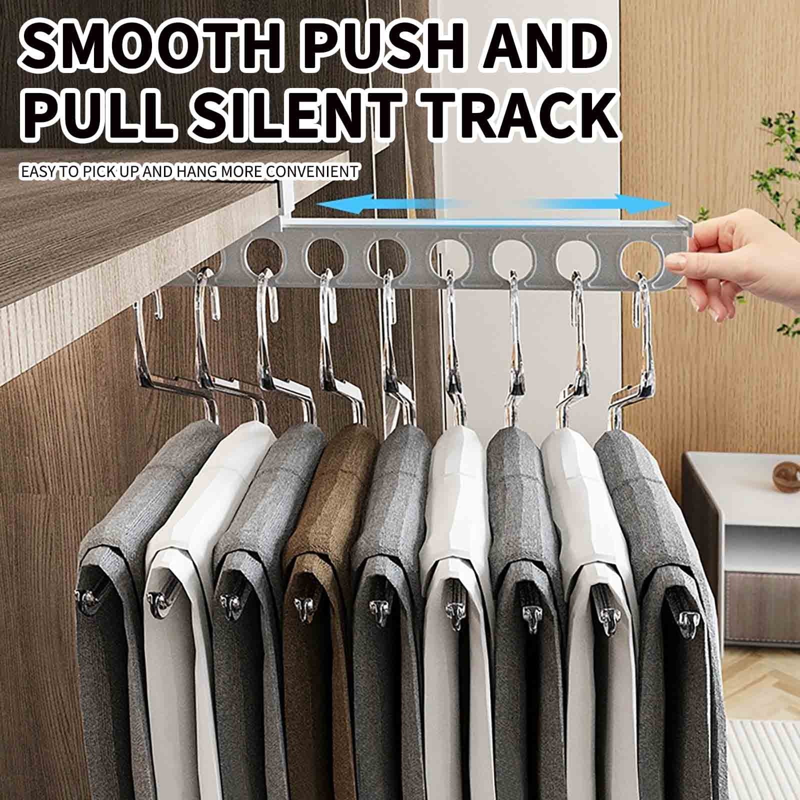 Kiplyki Household Pull-out Slide Rail Pants Rack Wardrobe Storage Saves ...