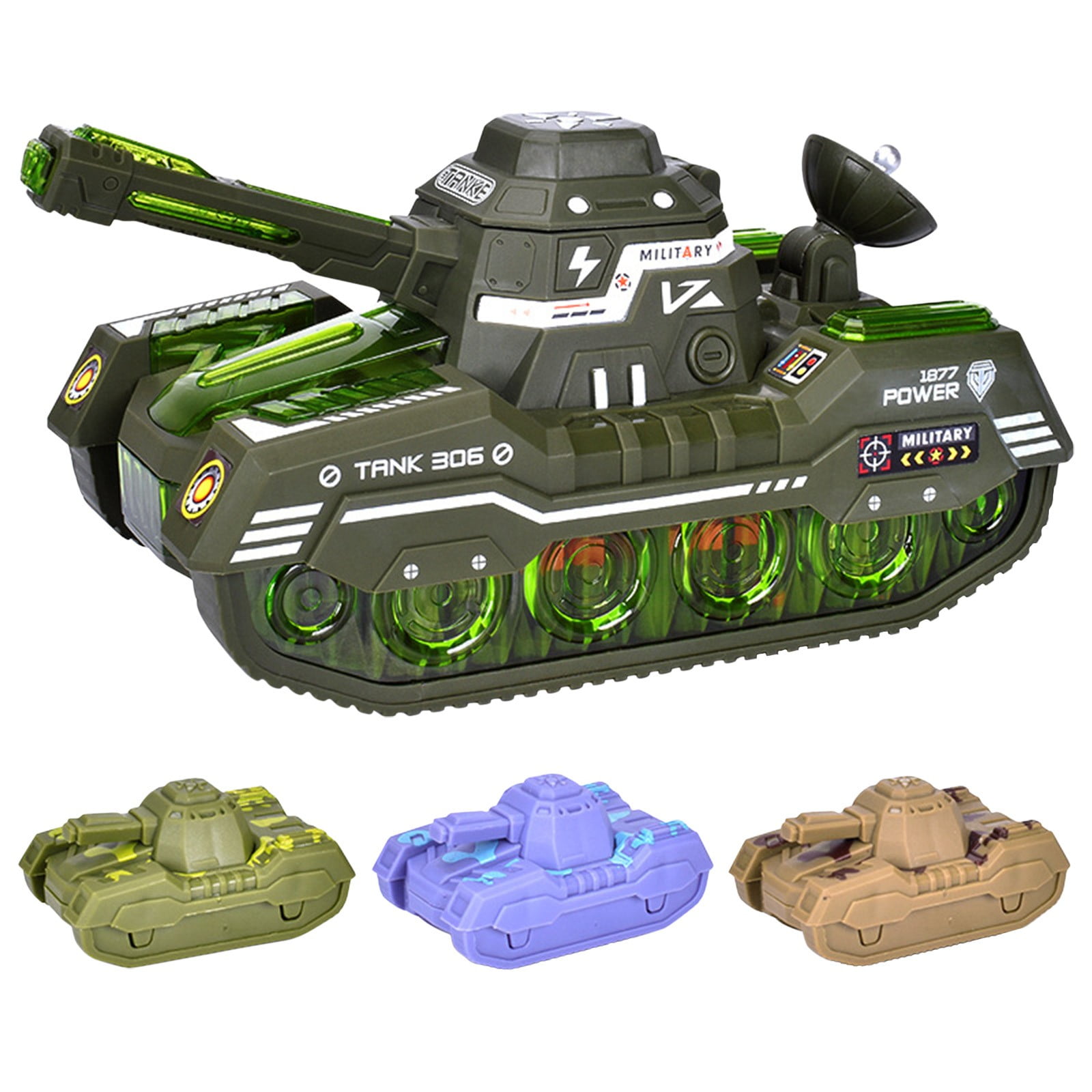 Kiplyki Kids Tank Model Toy Music Sound Car Baby Children Educational ...