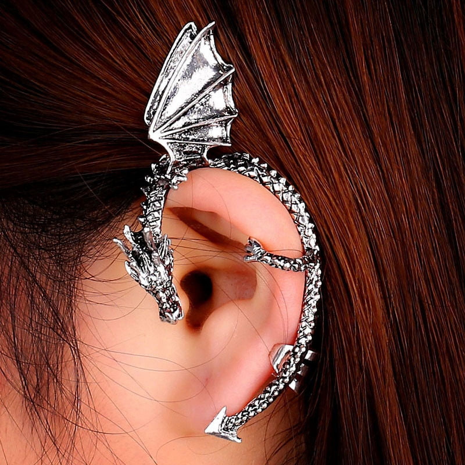 Kiplyki Metal Dragon Bite Ear Cuff Wrap Temptation Earring SL - Walmart.com