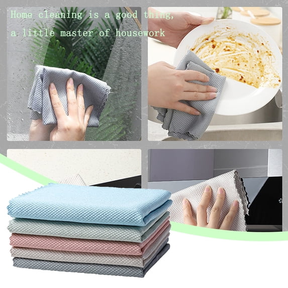 Kiplyki Microfiber Cleaning Dish Cloths for Washing Dishes Dish Towels ...