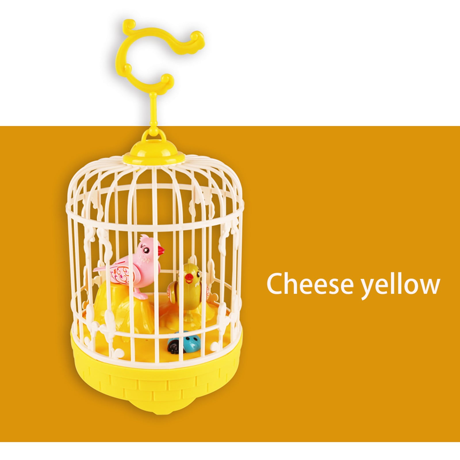 Kiplyki Mini Voice-Activated Birds Birdcage Toys, Chirping & Wings ...