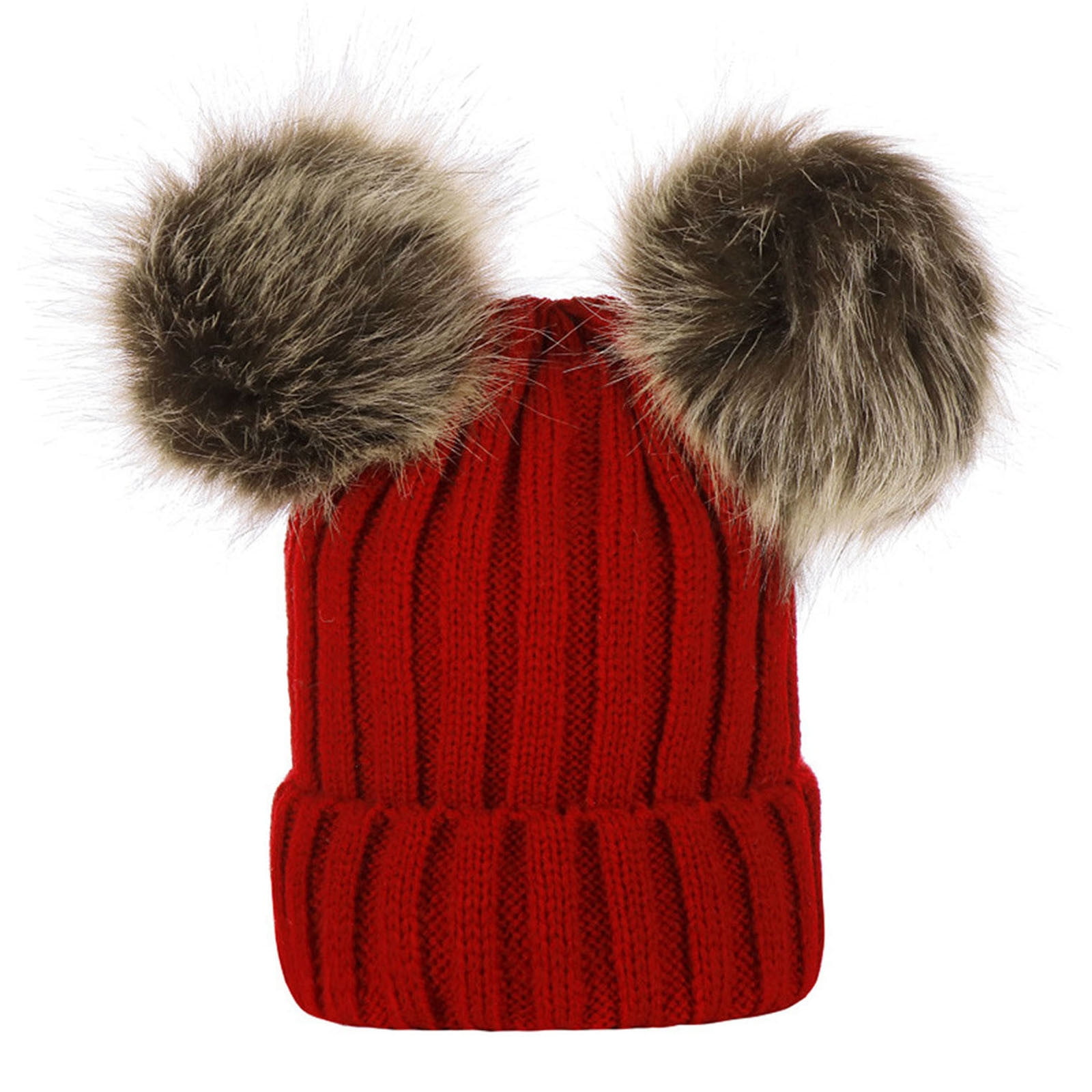 Kiplyki Mom and Baby Knitting Wool Hemming Hat Keep Warm Winter Hat Cap ...