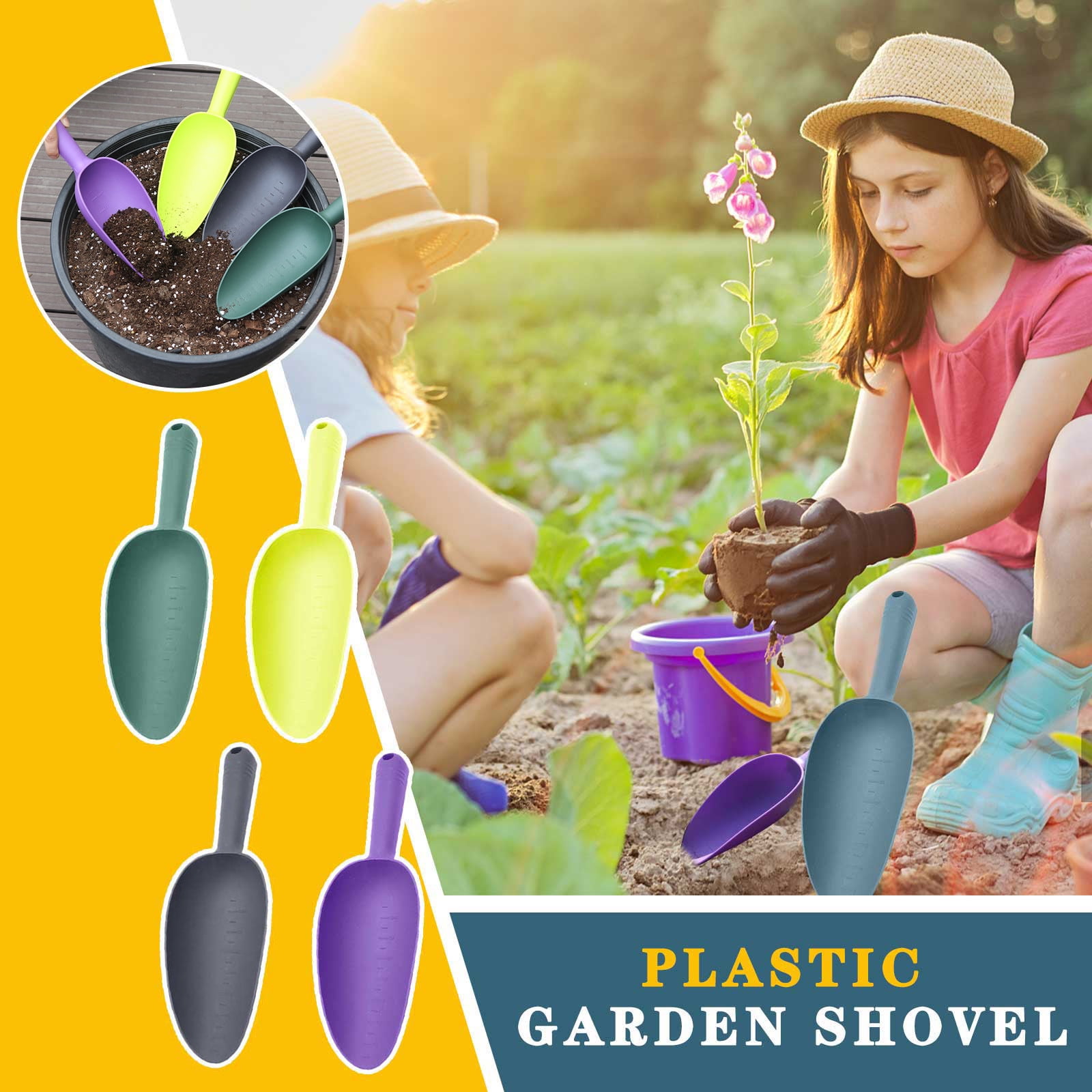 Kiplyki Plastic Garden Shovel Plant Hand Shovel Trowels, Bonsai Soils ...