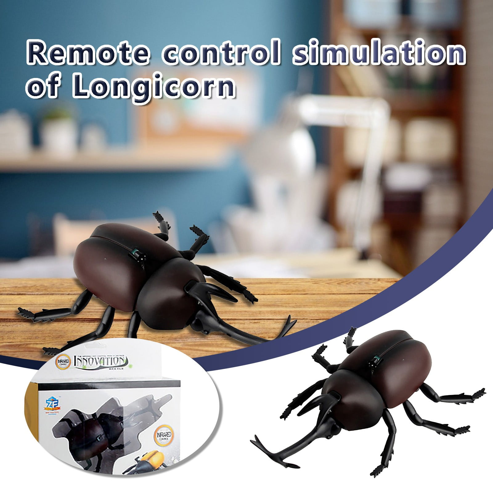 Kiplyki Realistic RC Beetle Toy, Infrared Remote Control Fake Stag ...