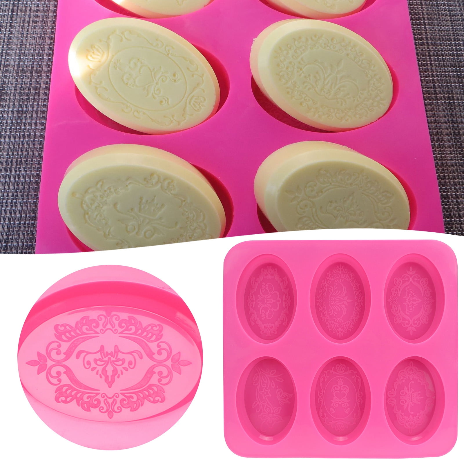 Kiplyki Six Consecutive Oval Soap Molds, New Silicone Soap Molds, Lace ...