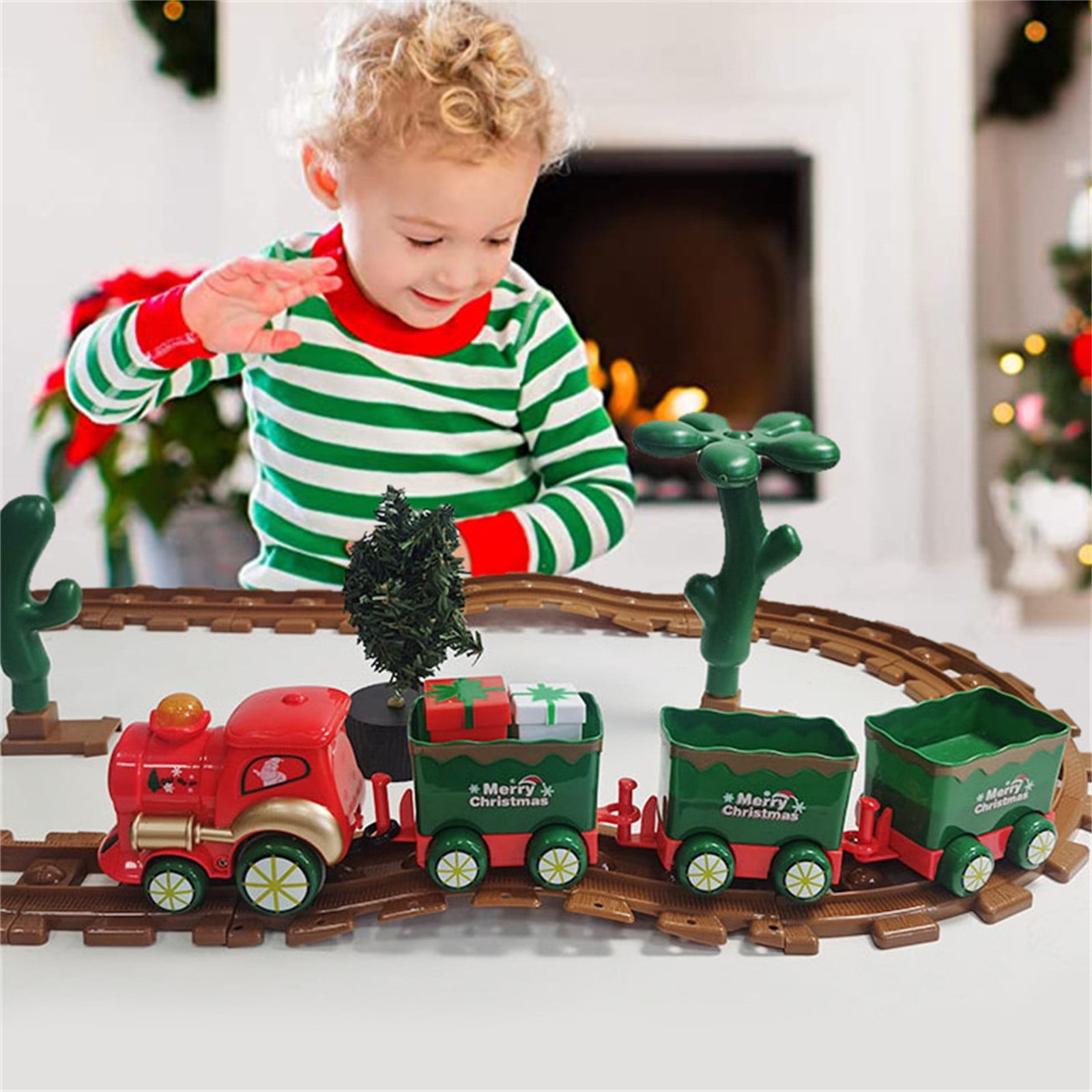 Kiplyki Spring Savings Toy Train Set With Lights and Sounds Christmas ...