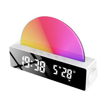 "AcuRite 6"" Amber Intelli-Time Digital Alarm Clock, Daylight Savings ...