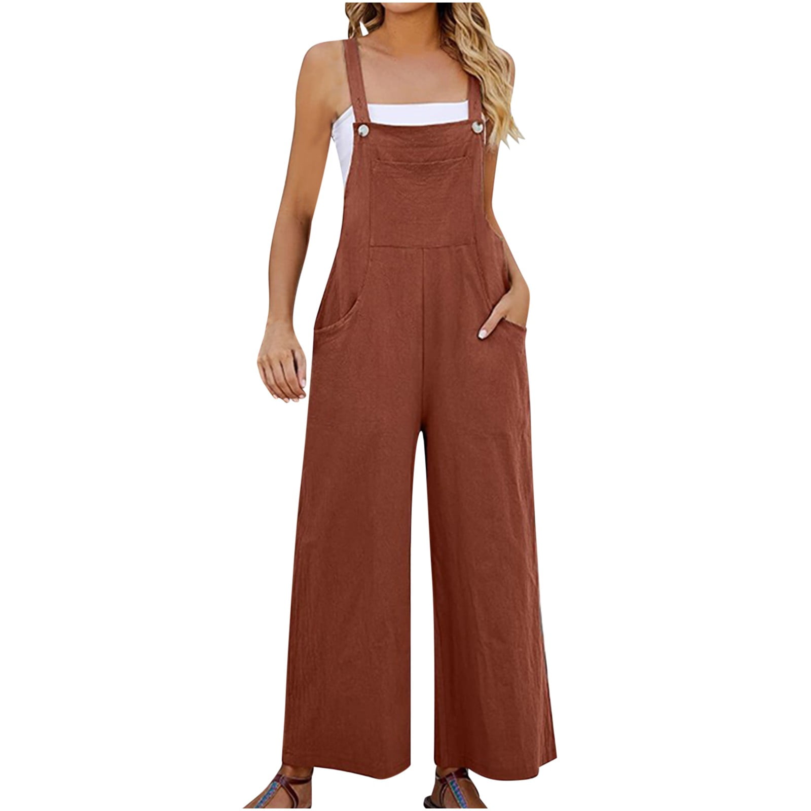Kiplyki Trendy Pants for Women Summerl Solid Color CasualPocket Sling ...