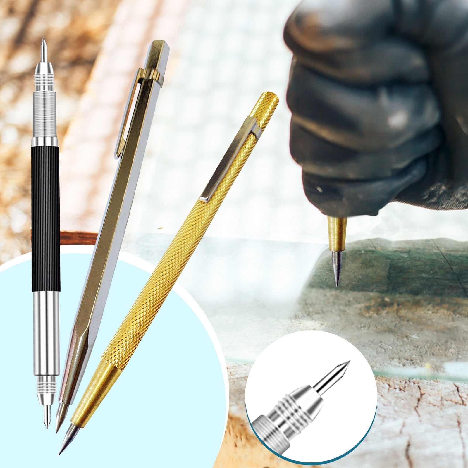 Kiplyki Tungsten Steel Ceramic Tile Marking Pen Lettering Pin Roller ...