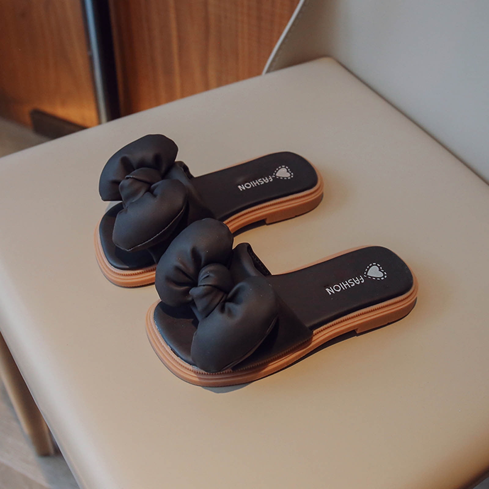 Kiplyki Wellness Baby Shoes Girls Cute Bow Non-slip Soft Sole Beach Roman Sandals Slippers ...