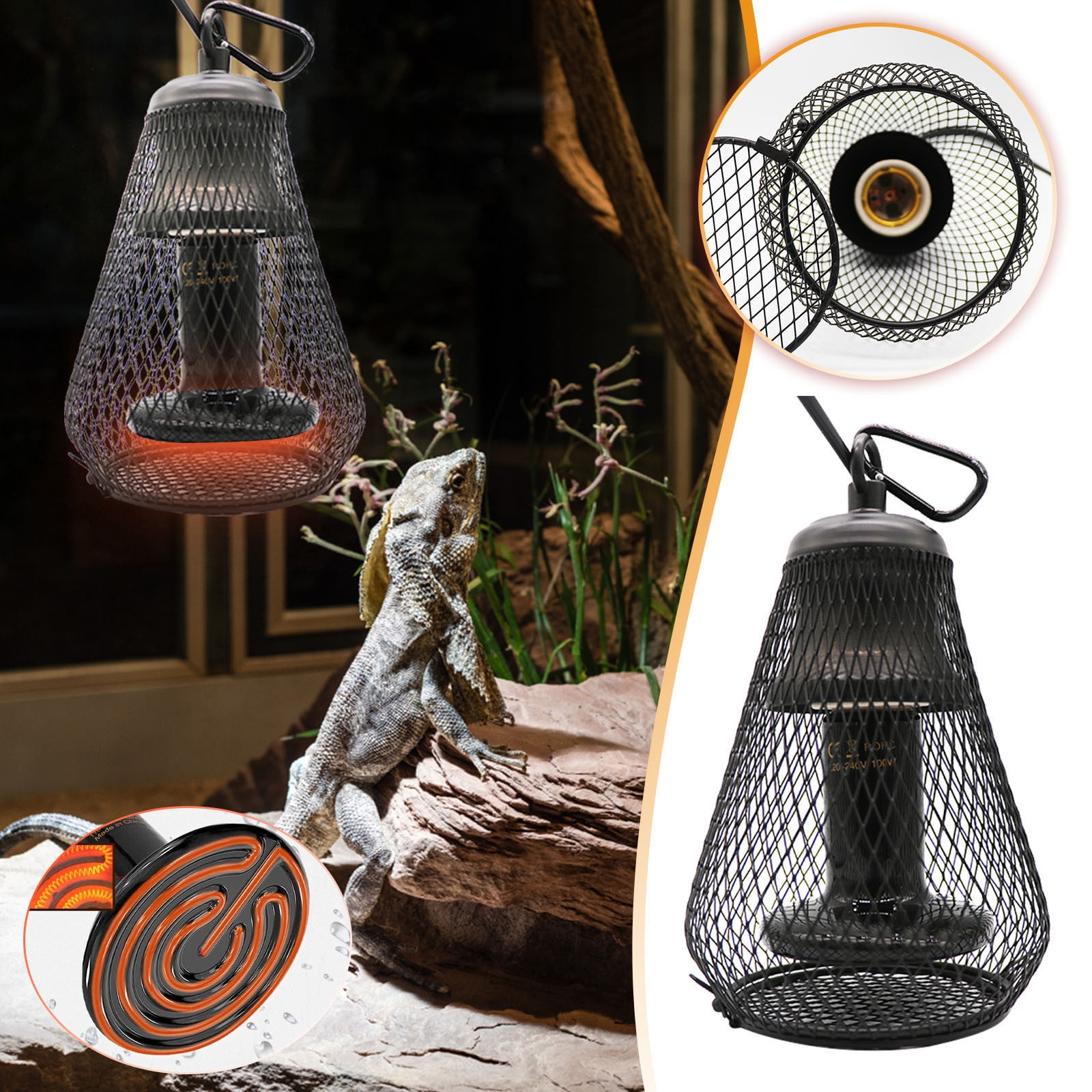 Kiplyki 150W Pet Heating Warm Lamp Reptile Ceramic Lamp Cats Dogs And ...