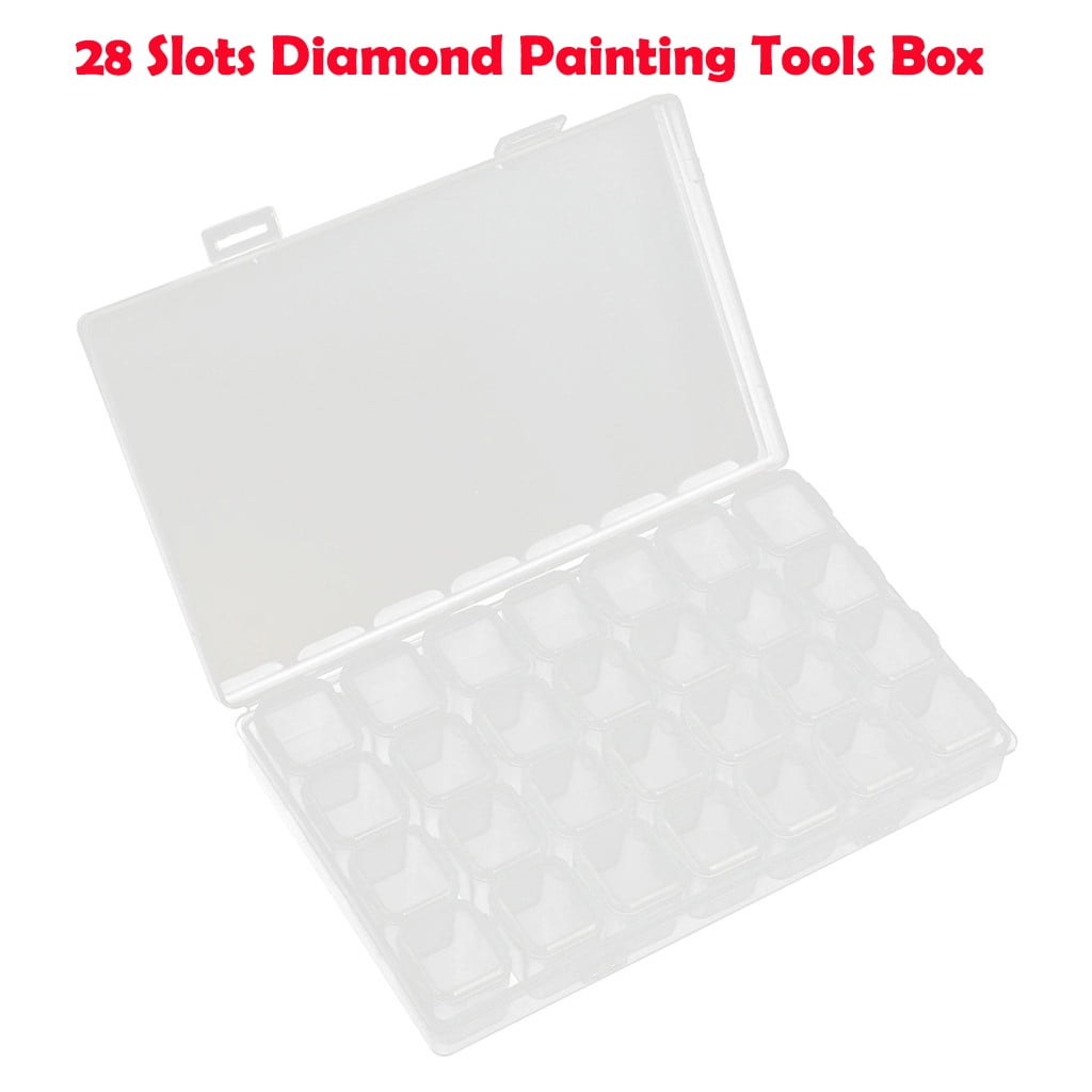 Kiplyki 28 Slots Diamond Painting Tool Box Embroidery Accessory Boxes ...