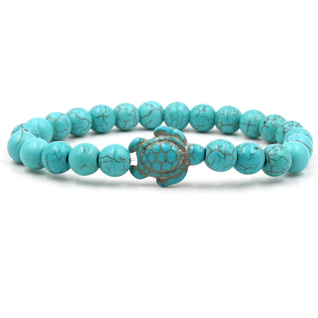 Kiplyki Bohemian Style Jewelry Turtle Turquoise Pendant Bracelet Beaded ...