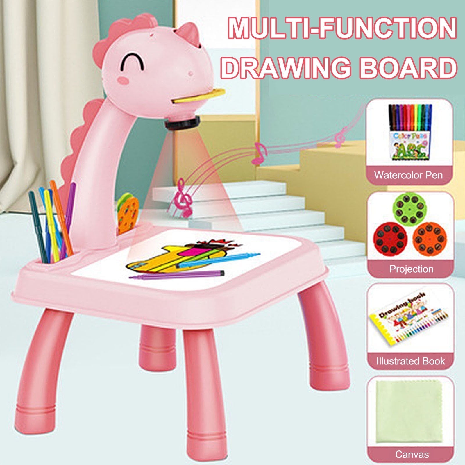 Kiplyki Child Smart Dinosaur Style Projector Desk With Light & Music ...