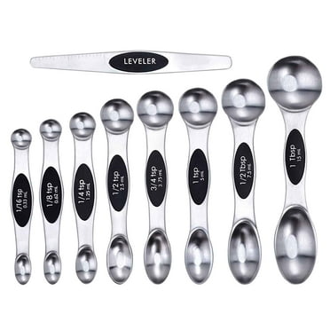 Magnetic Measuring Spoons Set,Stainless Steel Stackable Dual Sided ...