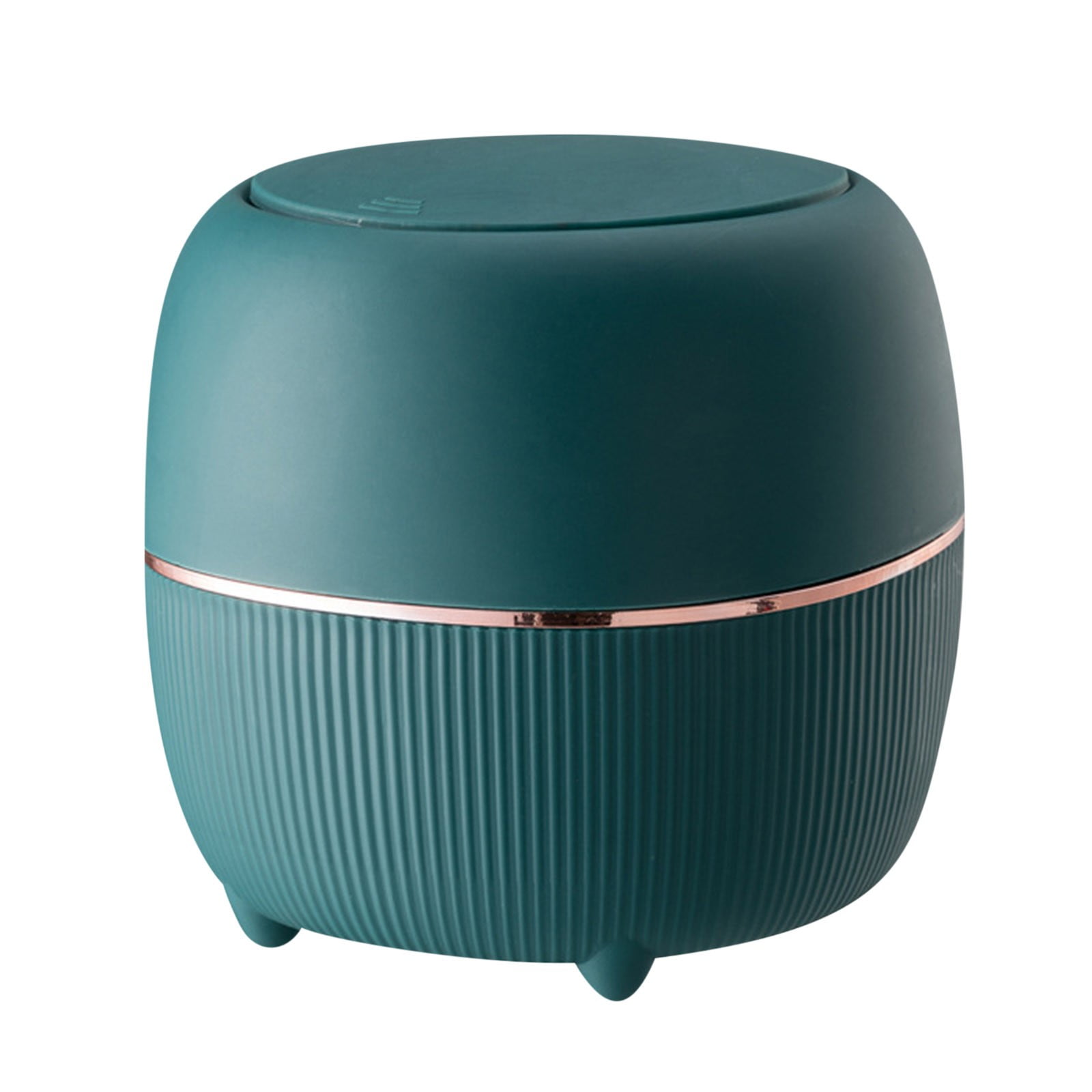 Kiplyki Mini Desktop Bin With Lid Round Press Type With Removable Inner ...