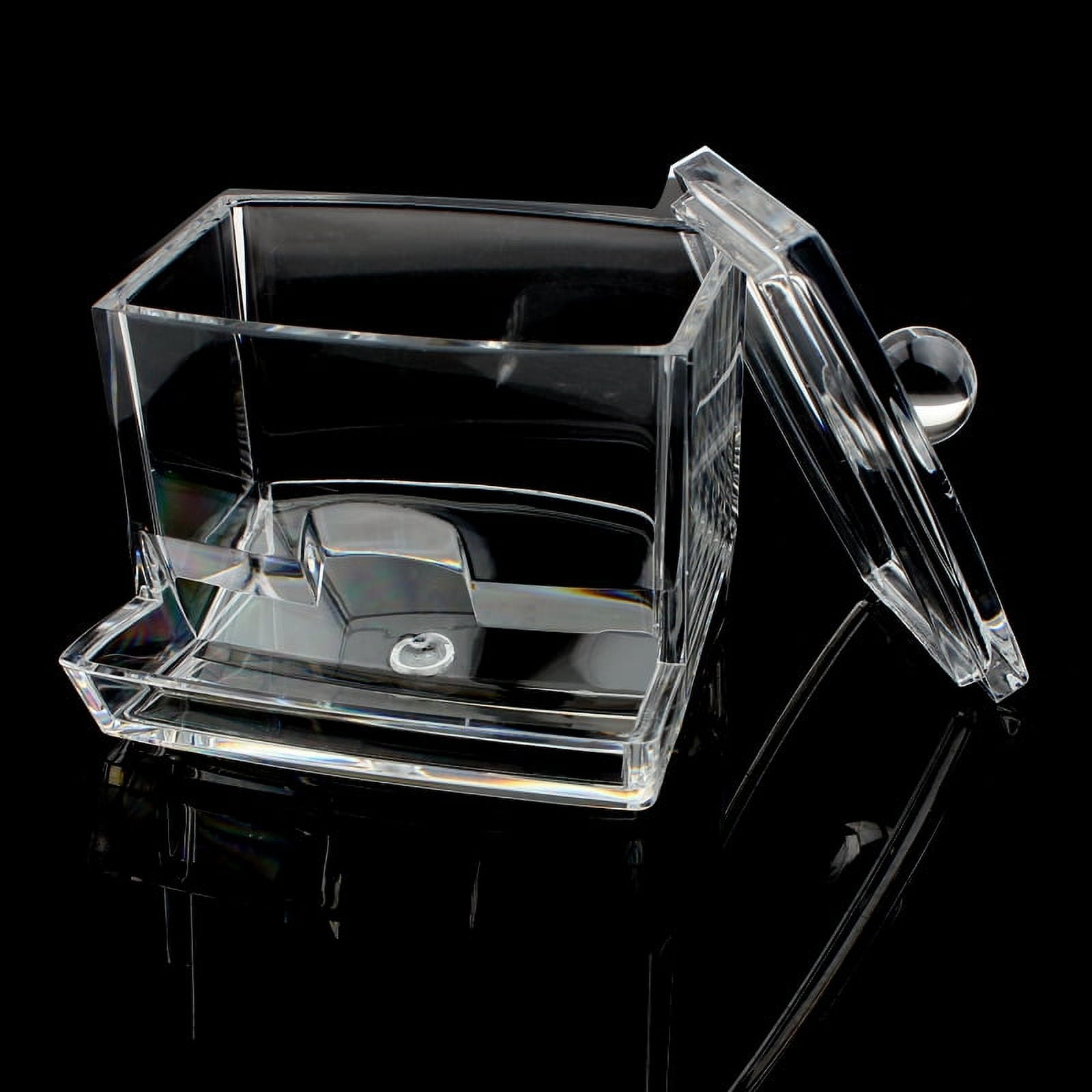 Kiplyki Q-tip Swab Acrylic Organizer Box Cosmetic Stick Holder Storage ...